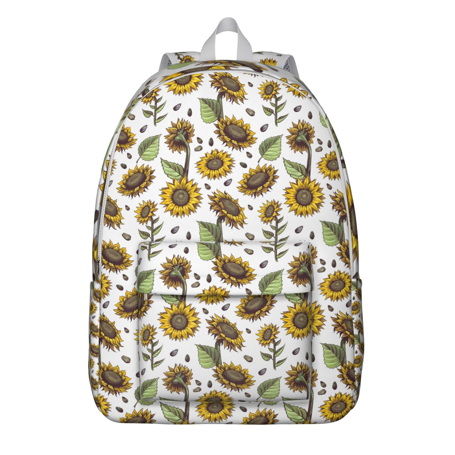 Summer Sunflower Backpack - Floral Waterproof School Bag, Retro Rustic ...