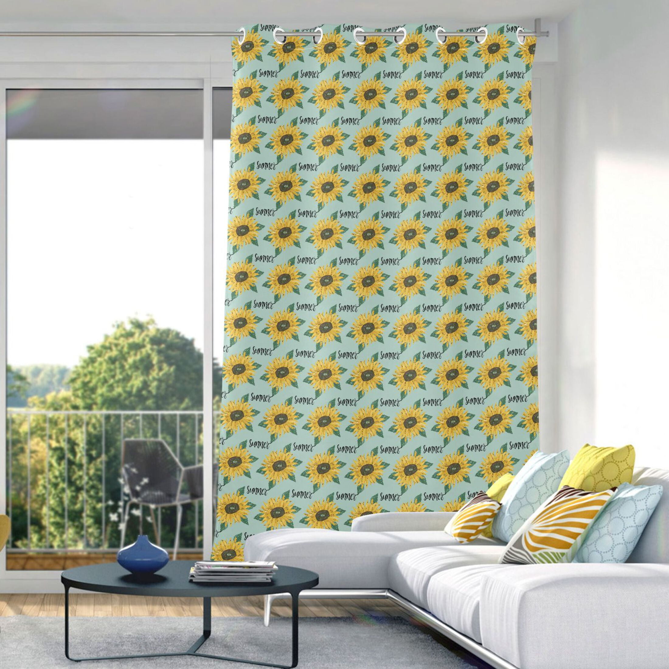 Summer Sunflower Blackout Curtains W82 x L52 1 Panel Window Curtain for Bedroom Living Room ...