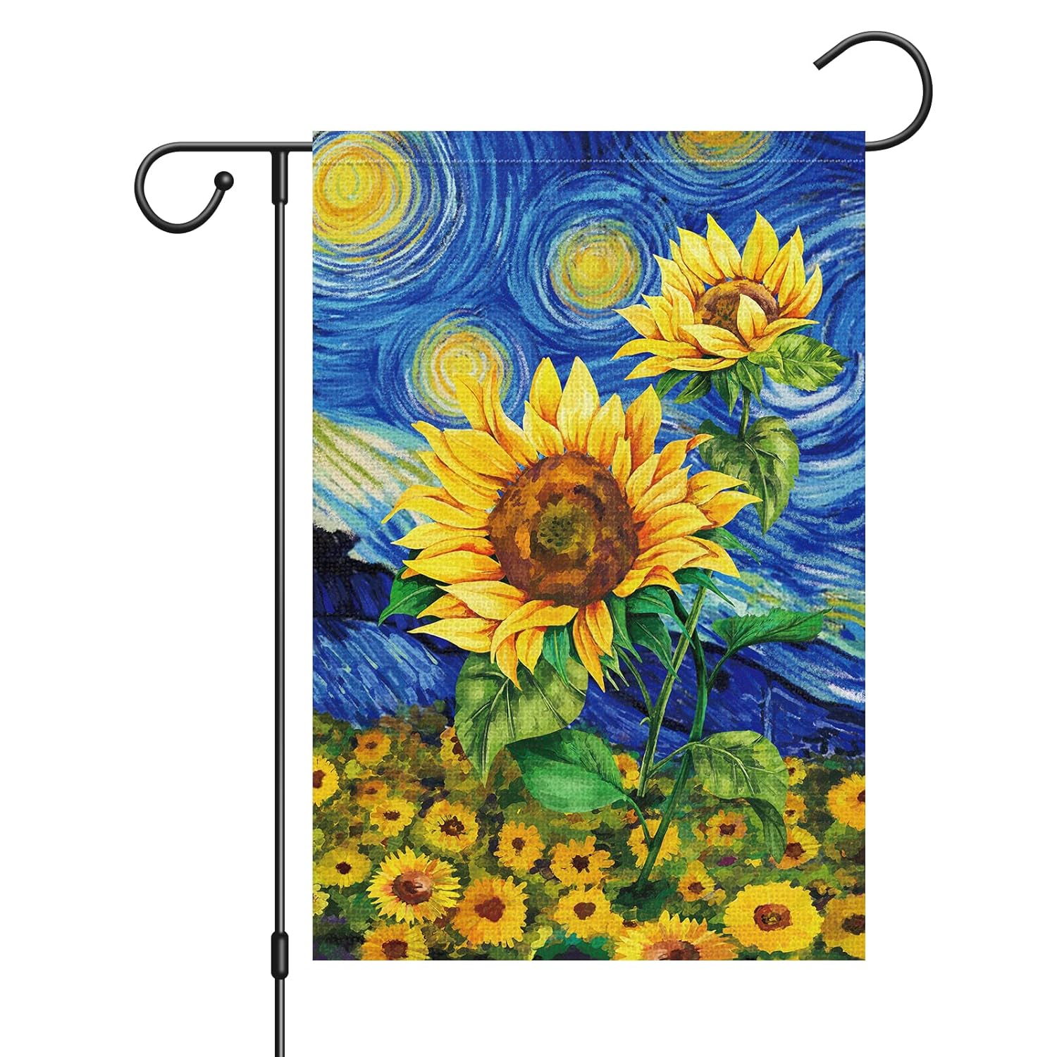Summer Sunflower Garden Flag Double Sided, Farmhouse Small Starry Night ...