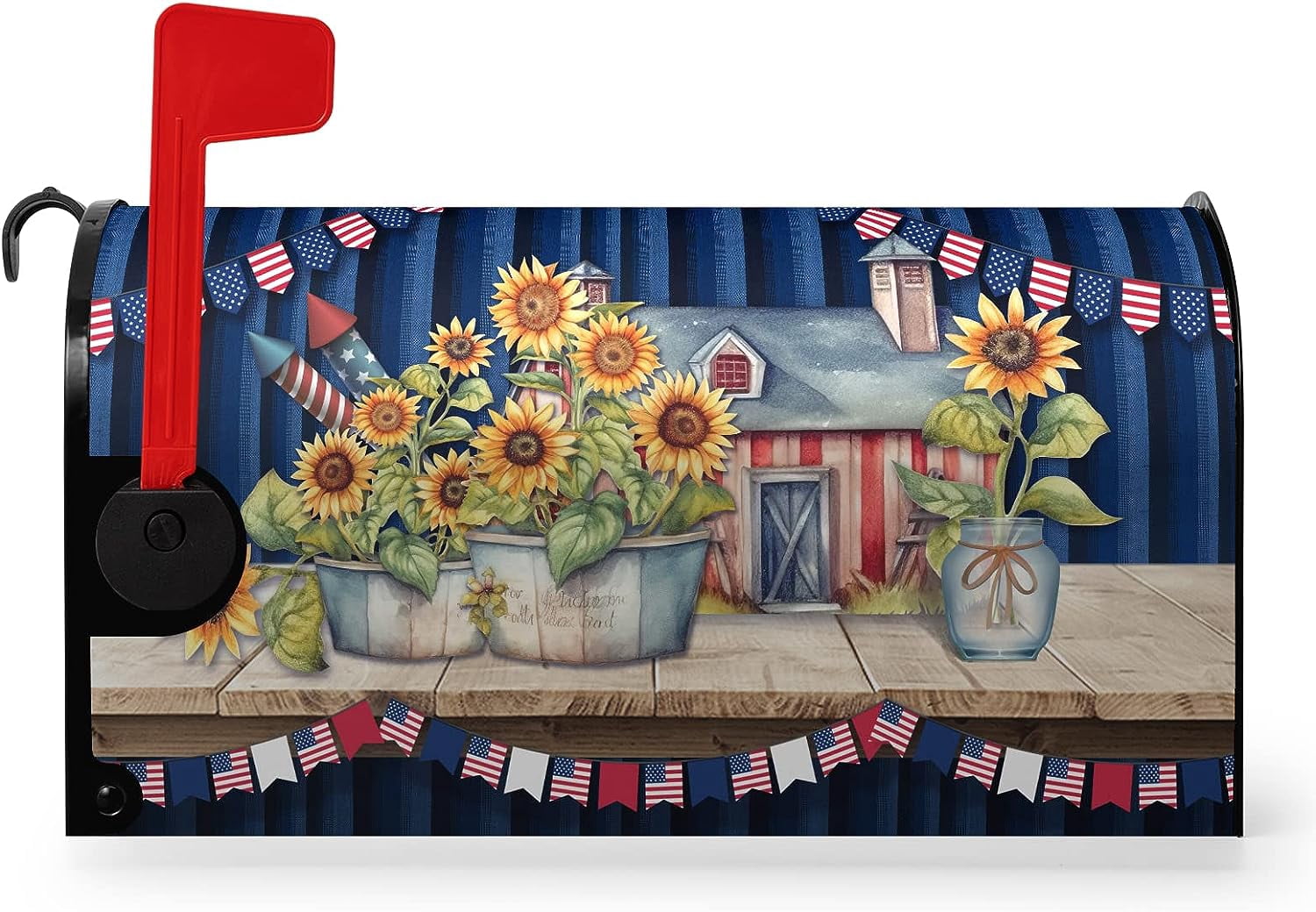 Summer Sunflower Magnetic Mailbox Covers Standard Size Floral Labor Day ...