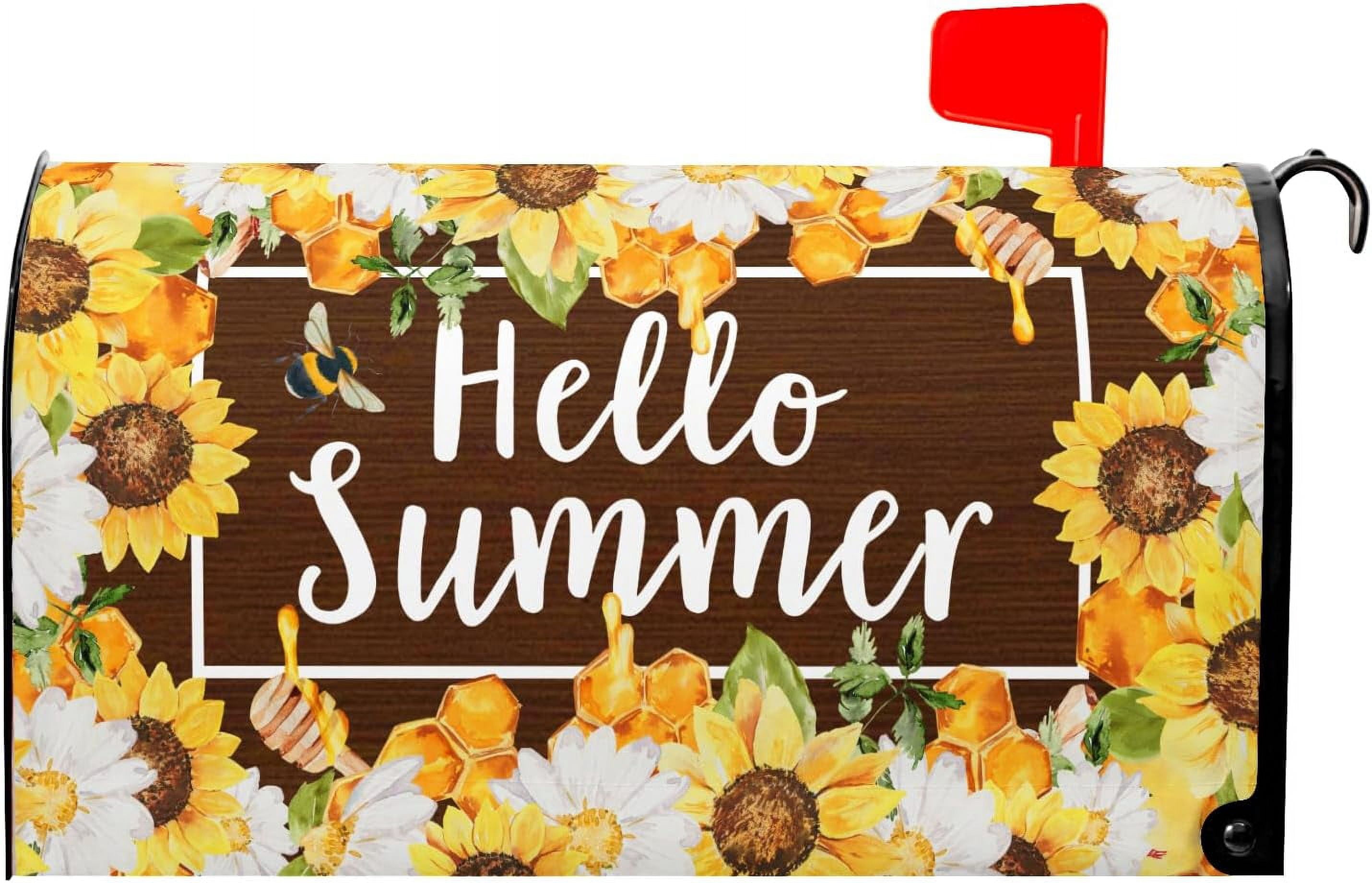 Summer Sunflower Mailbox Covers Yellow Floral Bee Honey Summer ...