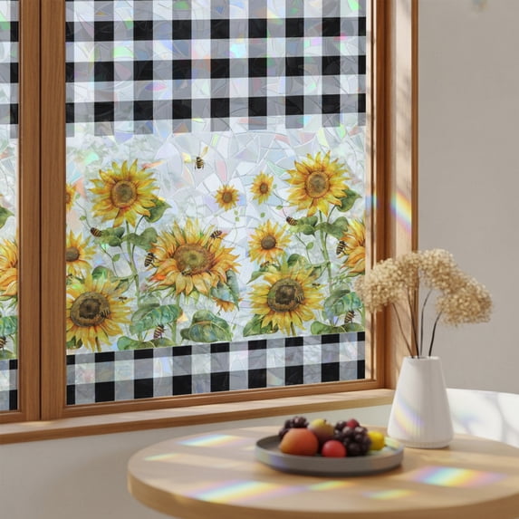 Summer Sunflower Plant Window Privacy Film,Heat Control Sun Blocking ...