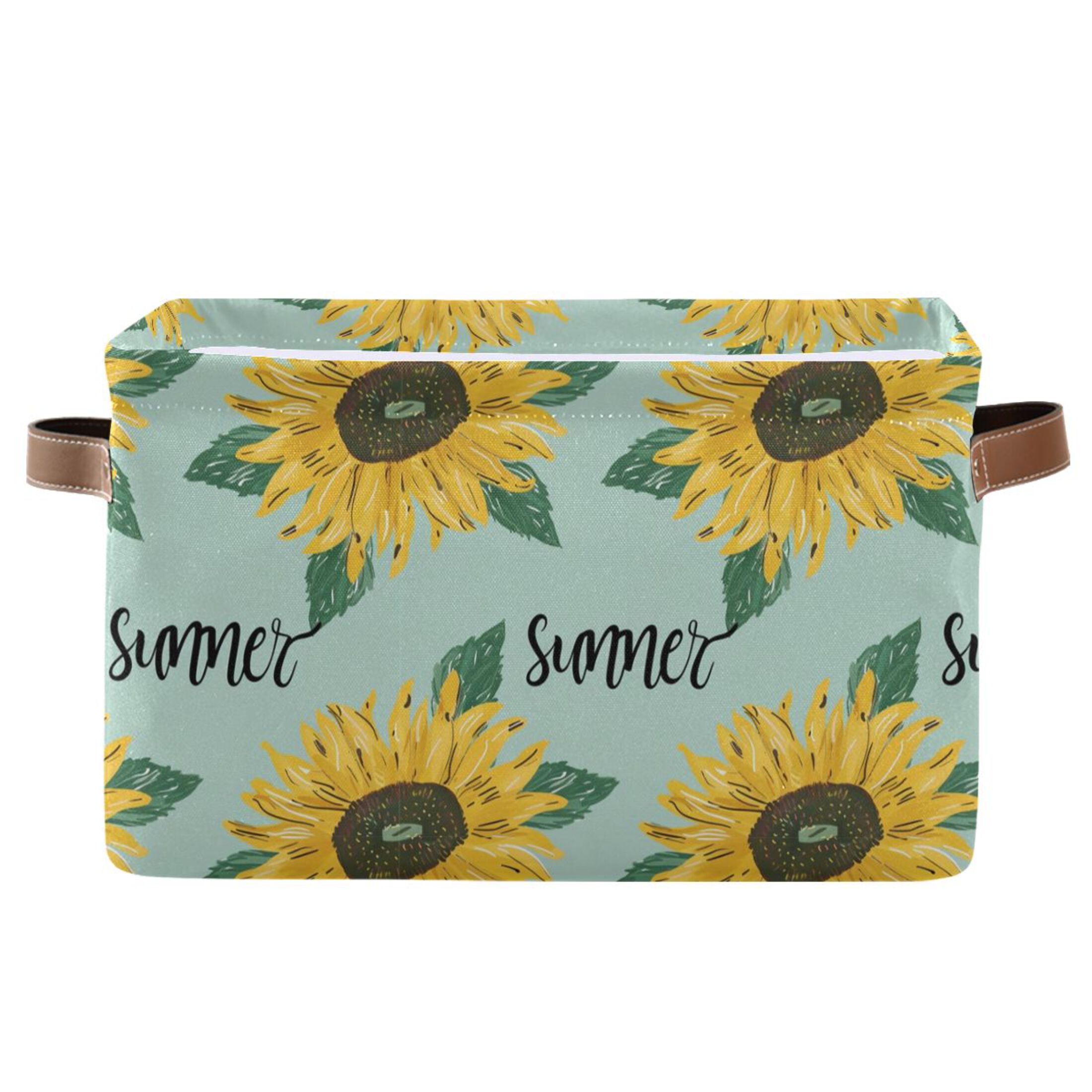 Summer Sunflower Storage Basket Large Foldable Storage Bin Laundry ...