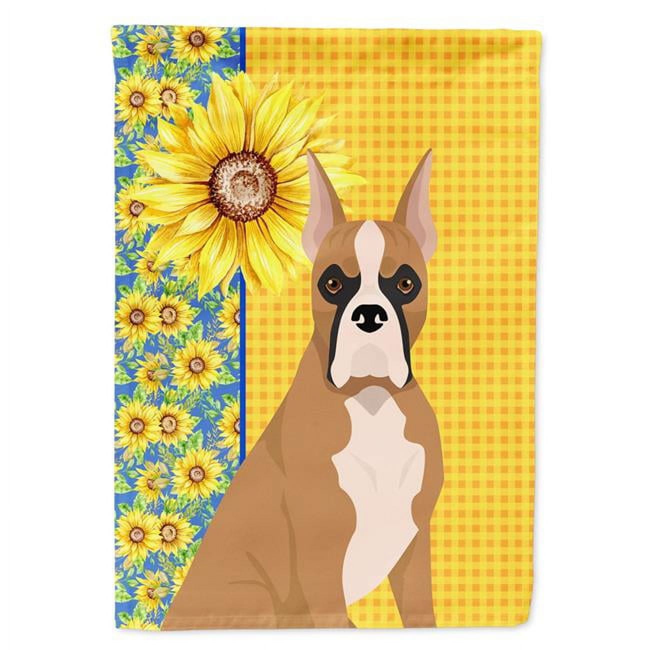 Summer Sunflowers Fawn Boxer Flag Garden Size - Walmart.com