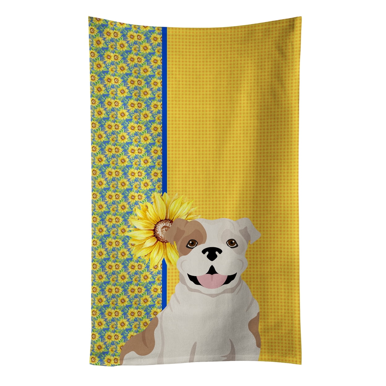 Summer Sunflowers Piebald English Bulldog Kitchen Towel - Walmart.com