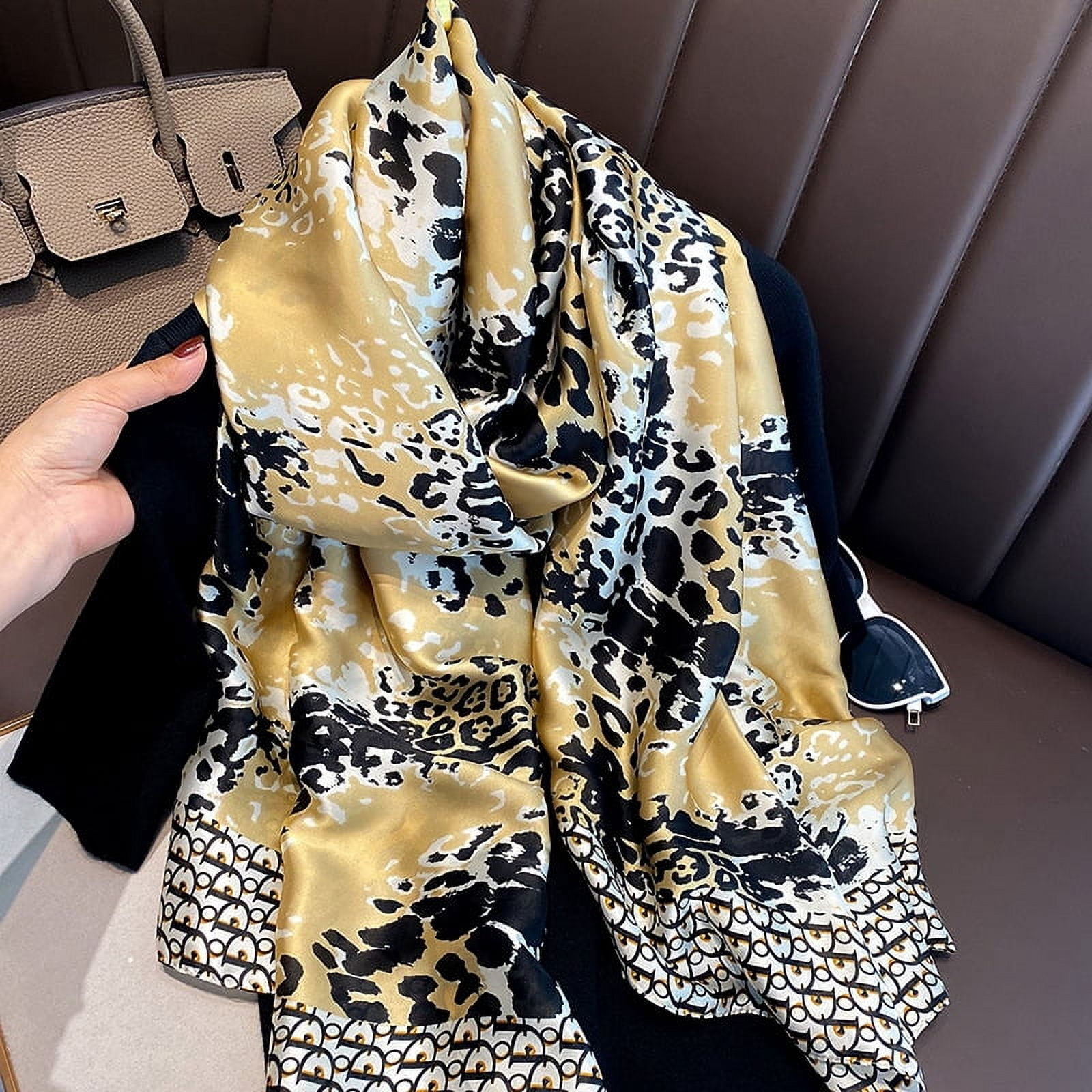 Summer Sunscreen Scarf Women's Li Brocade Satin Printed Lengthened ...