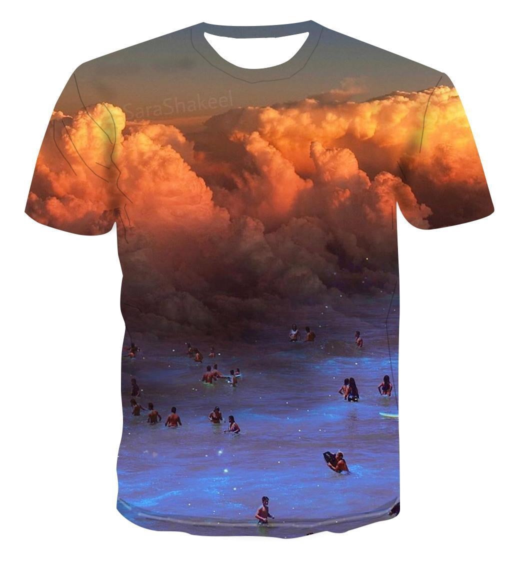 Summer Sunset Scenery graphic t shirts fashion men's t-shirts With ...