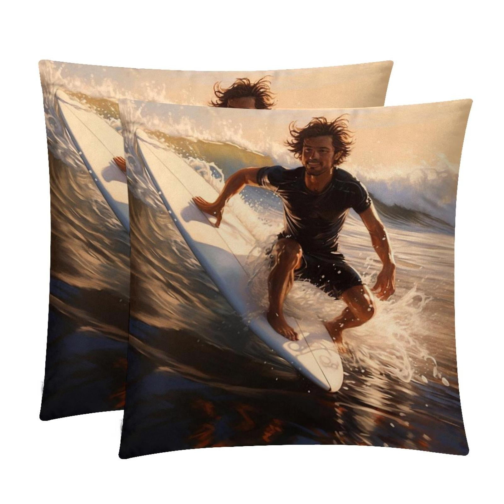 Summer Surf Pattern 2pc Luxurious Velvet Throw Pillow Covers Unique ...