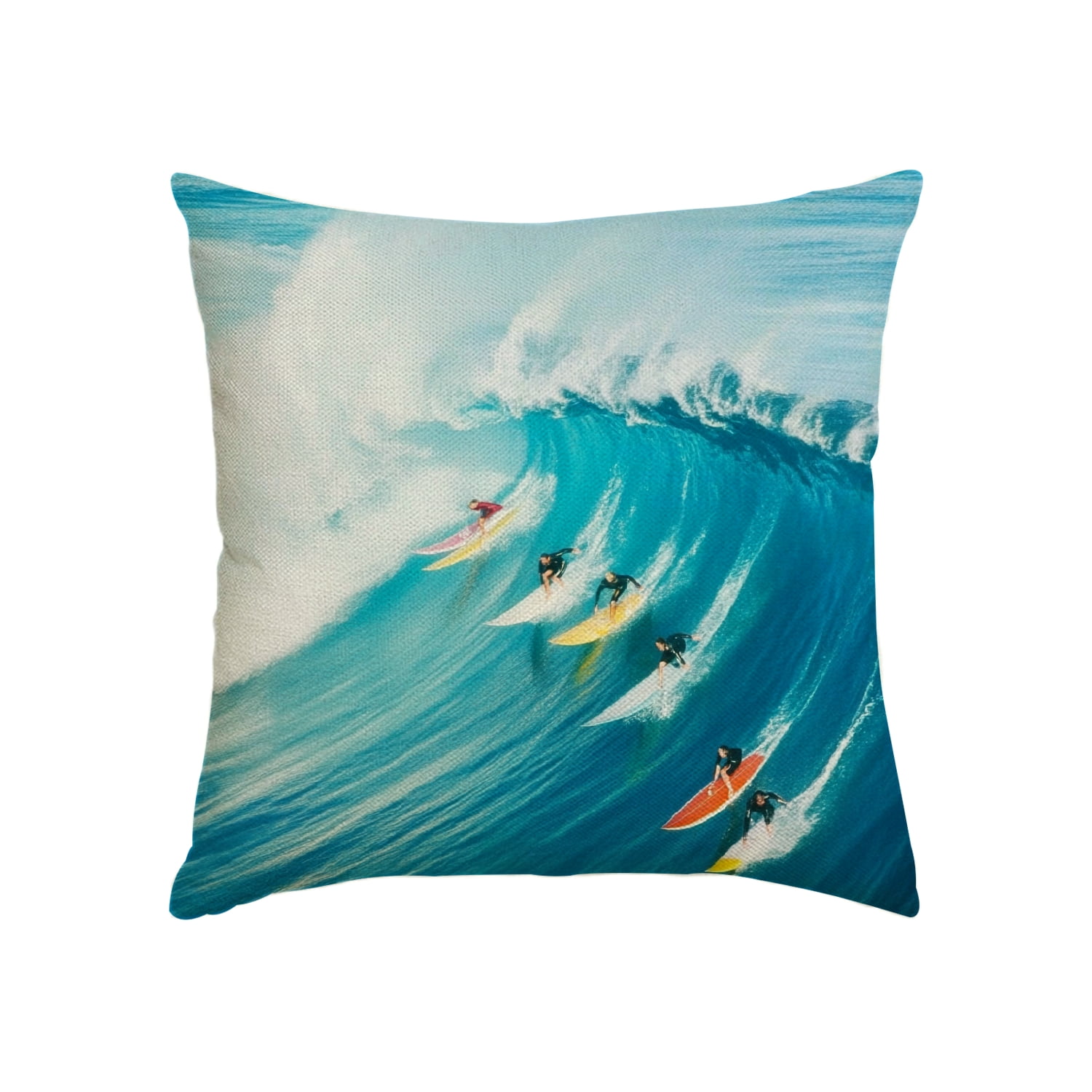 Summer Surf Pillow Covers, Coastal Retro Pillow Case Decoration, Linen ...