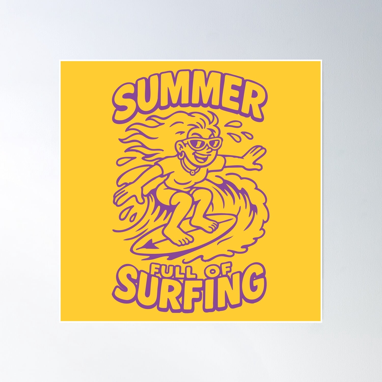 Summer Surf Queen | Energetic Female Surfer Character Retro Beach Vibes ...
