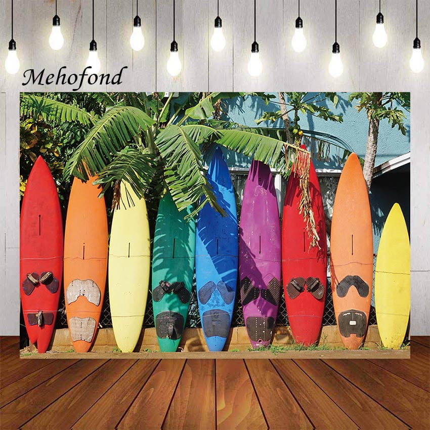 Summer Surfboard Beach Hawaiian Luau Tropical Kids Birthday Party r ...