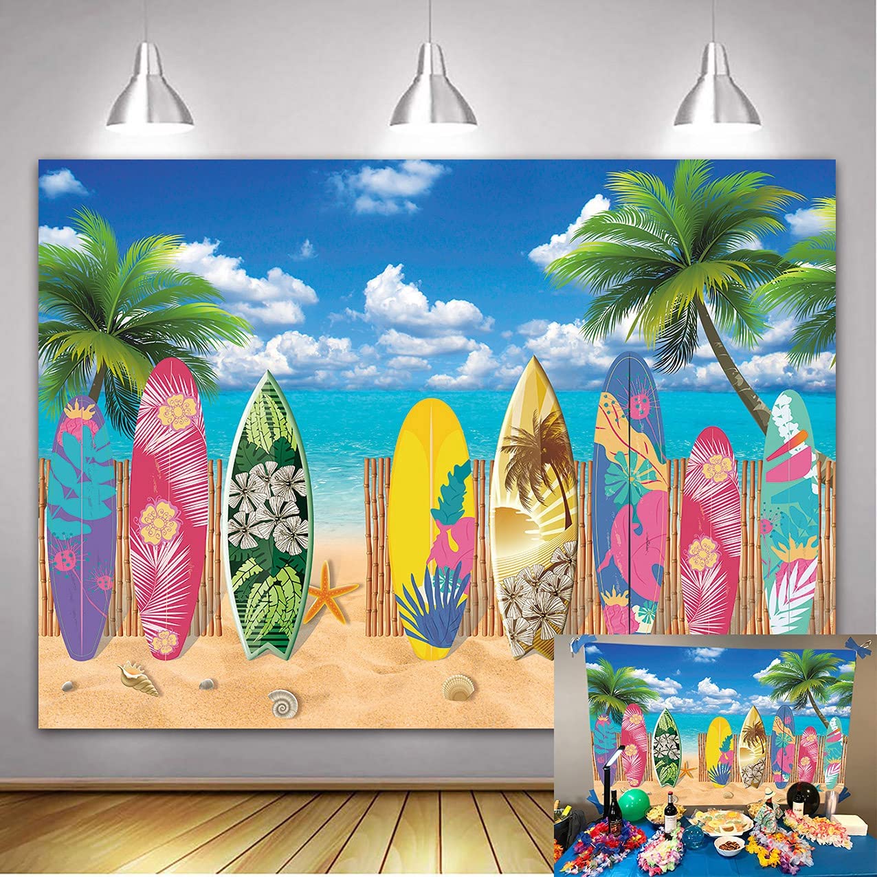 Summer Surfboard Beach Themed Party Photography Backdrop Surfs Up ...