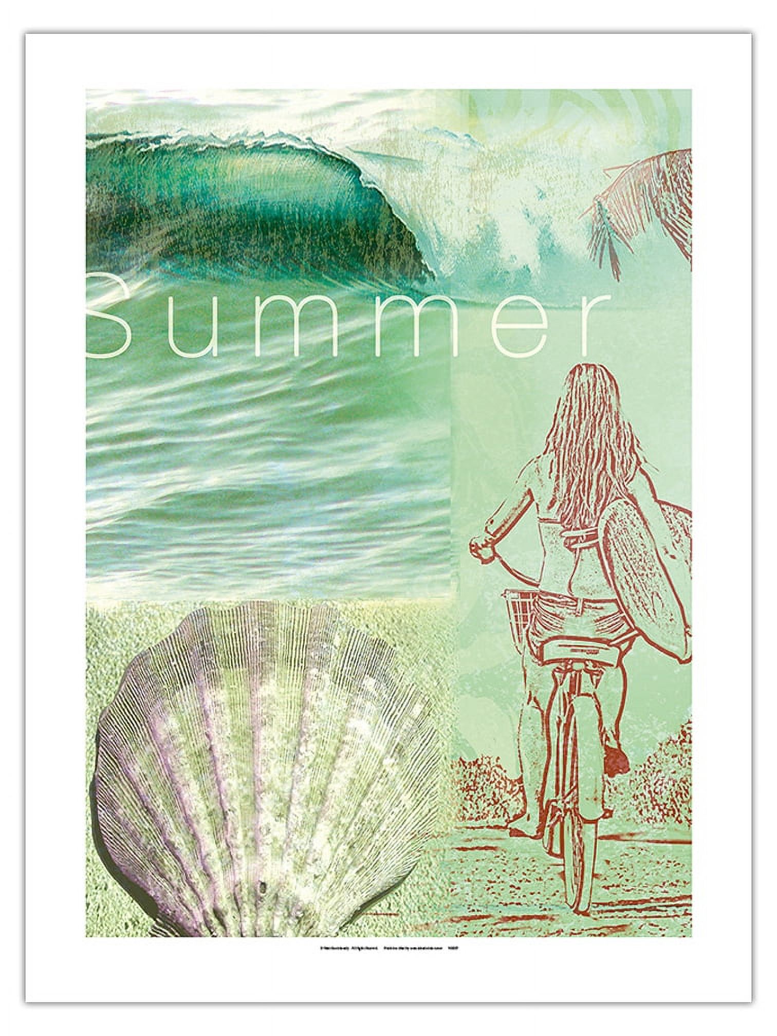 Summer - Surfer Girl - Original Collage Art by Wade Koniakowsky ...