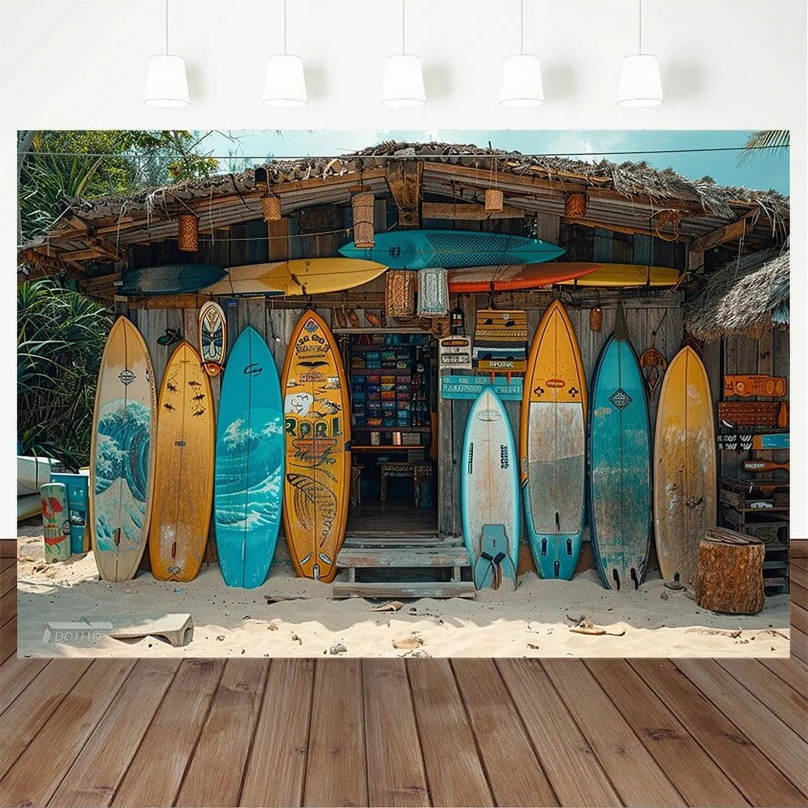 Summer Surfing Beach Photography Backdrop Seaside Wooden House Baby ...