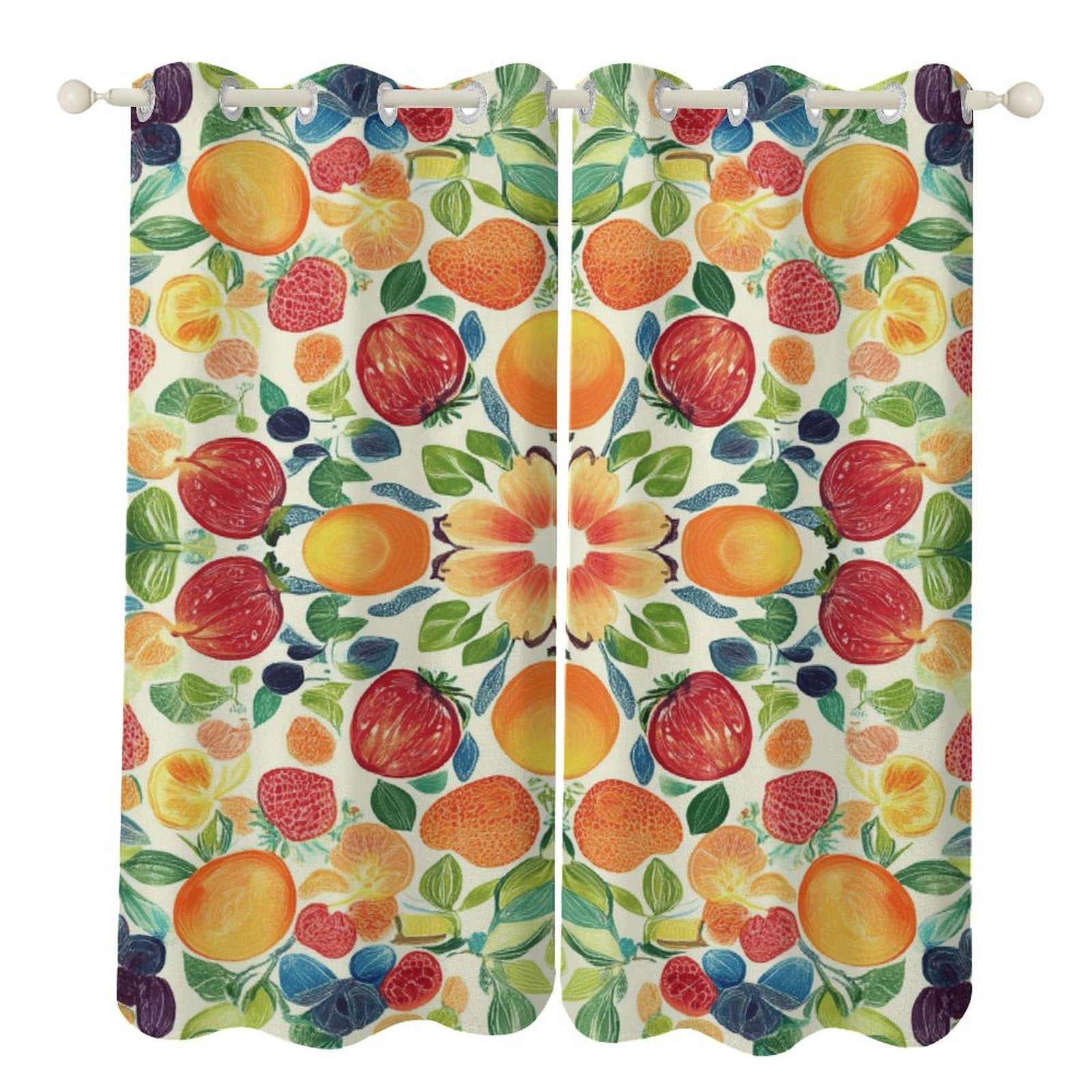 Summer Sweet Fruits 2 Panels 3D Printing Pattern Curtain for Bedroom ...