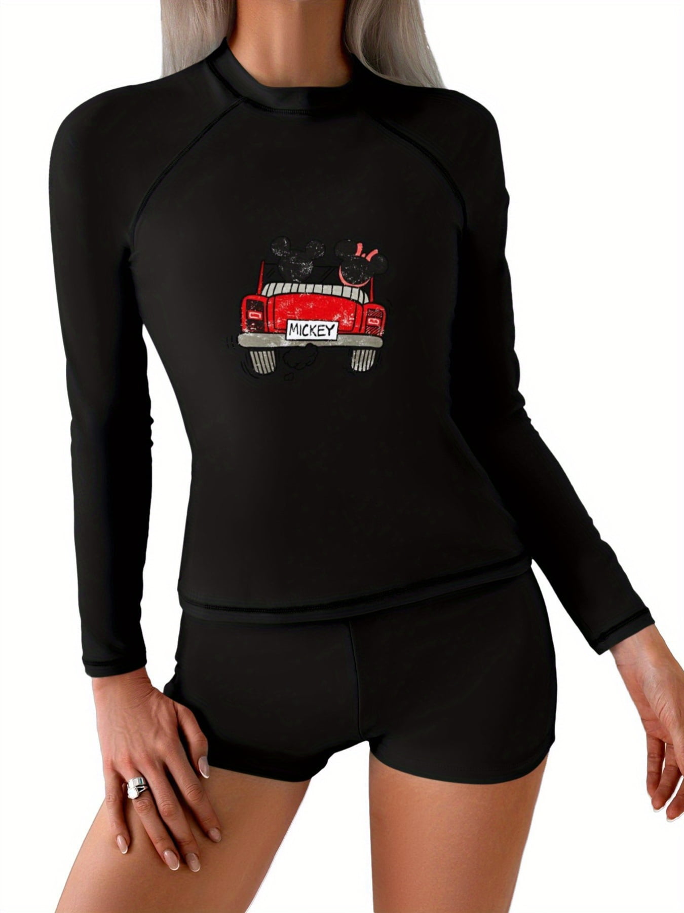 Summer Swim Must-Have - Women's Long Sleeve Printed Surf Top & Cartoon ...