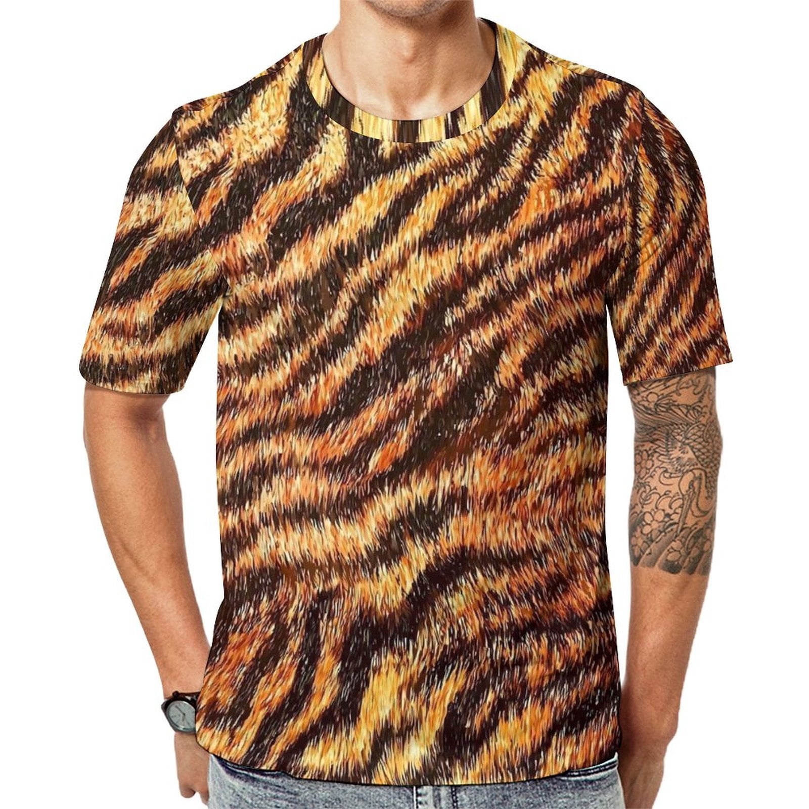 Summer T Shirt Tiger Fur Print T Shirts Animal Streetwear Harajuku Tees ...
