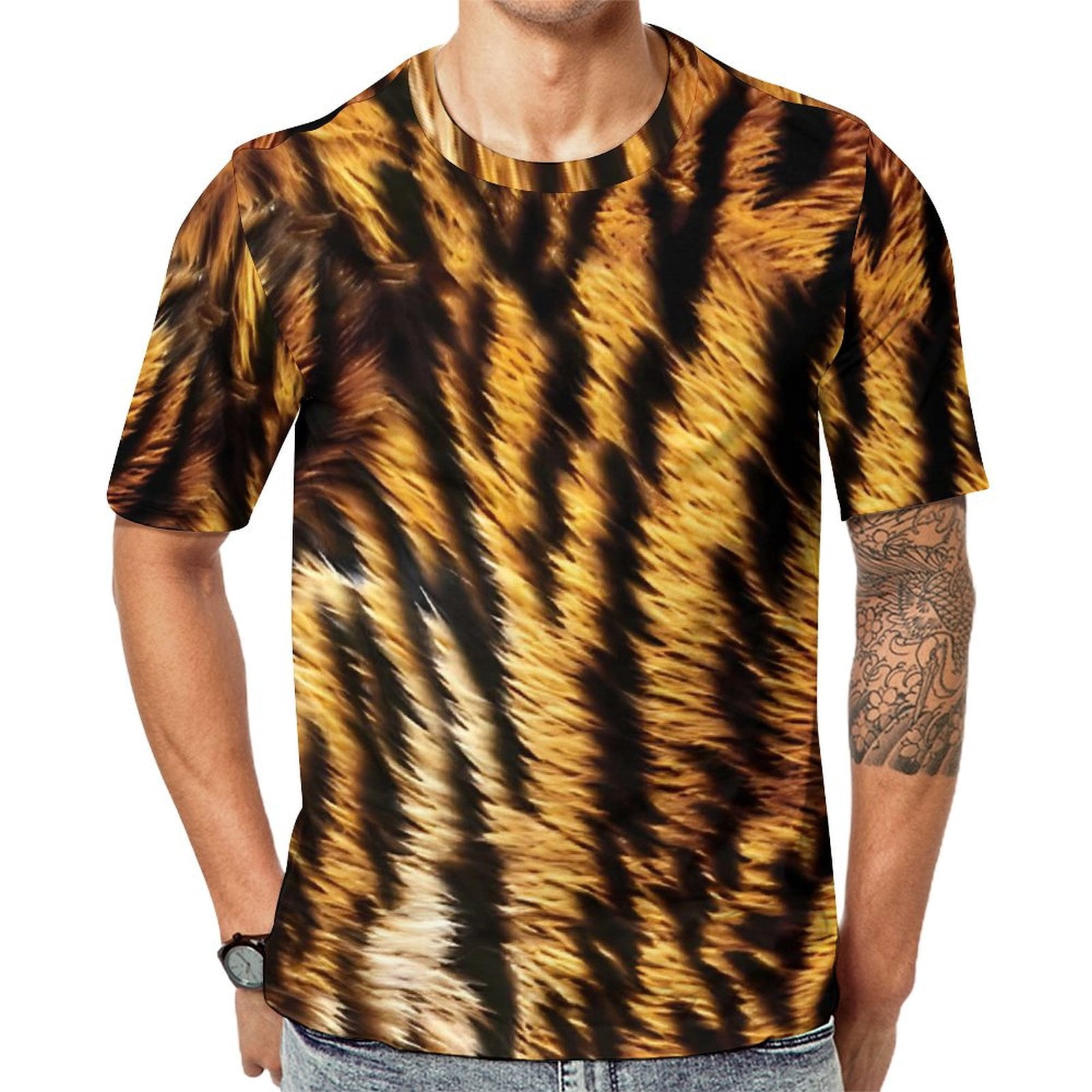 Summer T Shirt Tiger Fur Print T Shirts Animal Streetwear Harajuku Tees ...