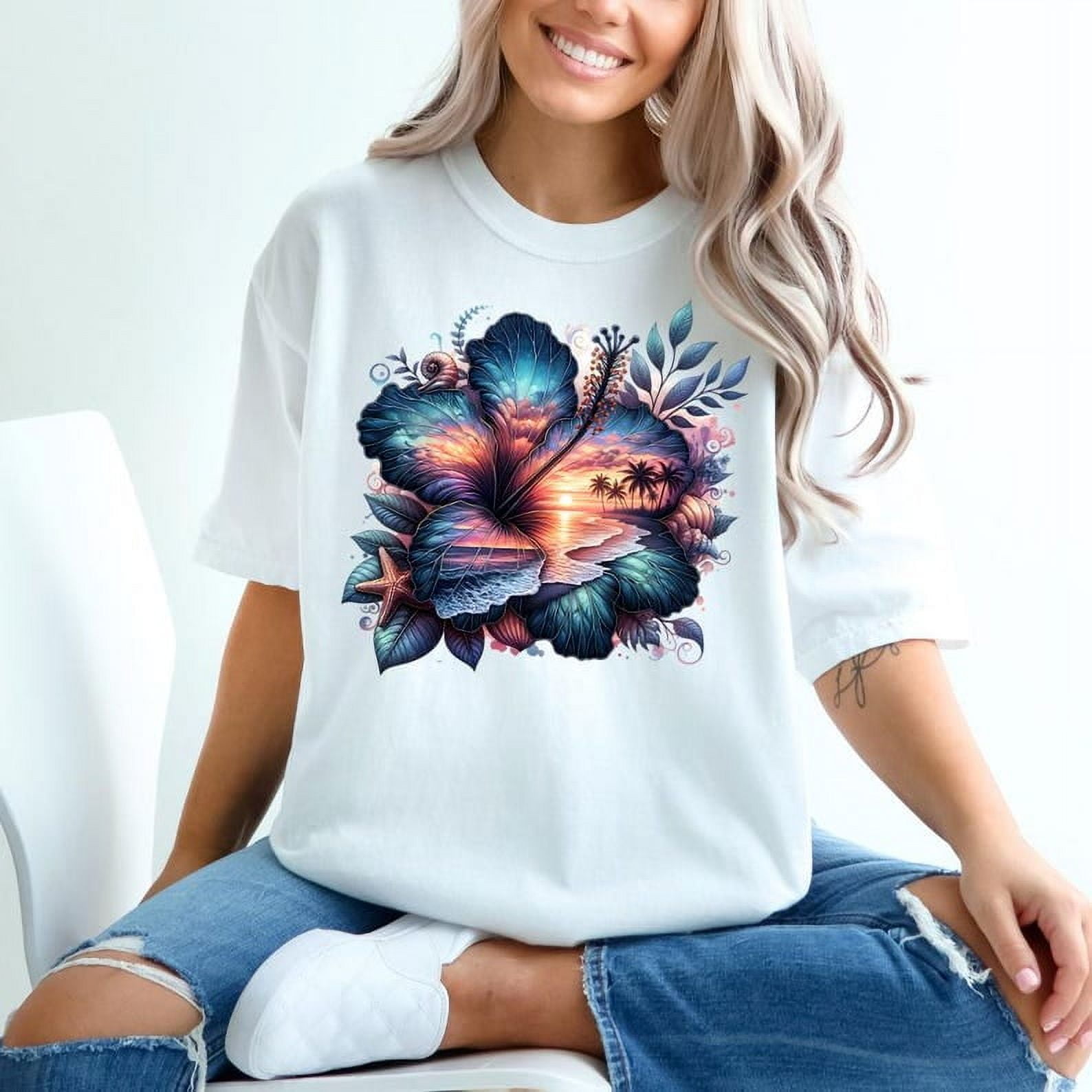 Summer T-shirt Shirt, Beach T-shirt, Tropical Palm Trees T-shirt ...