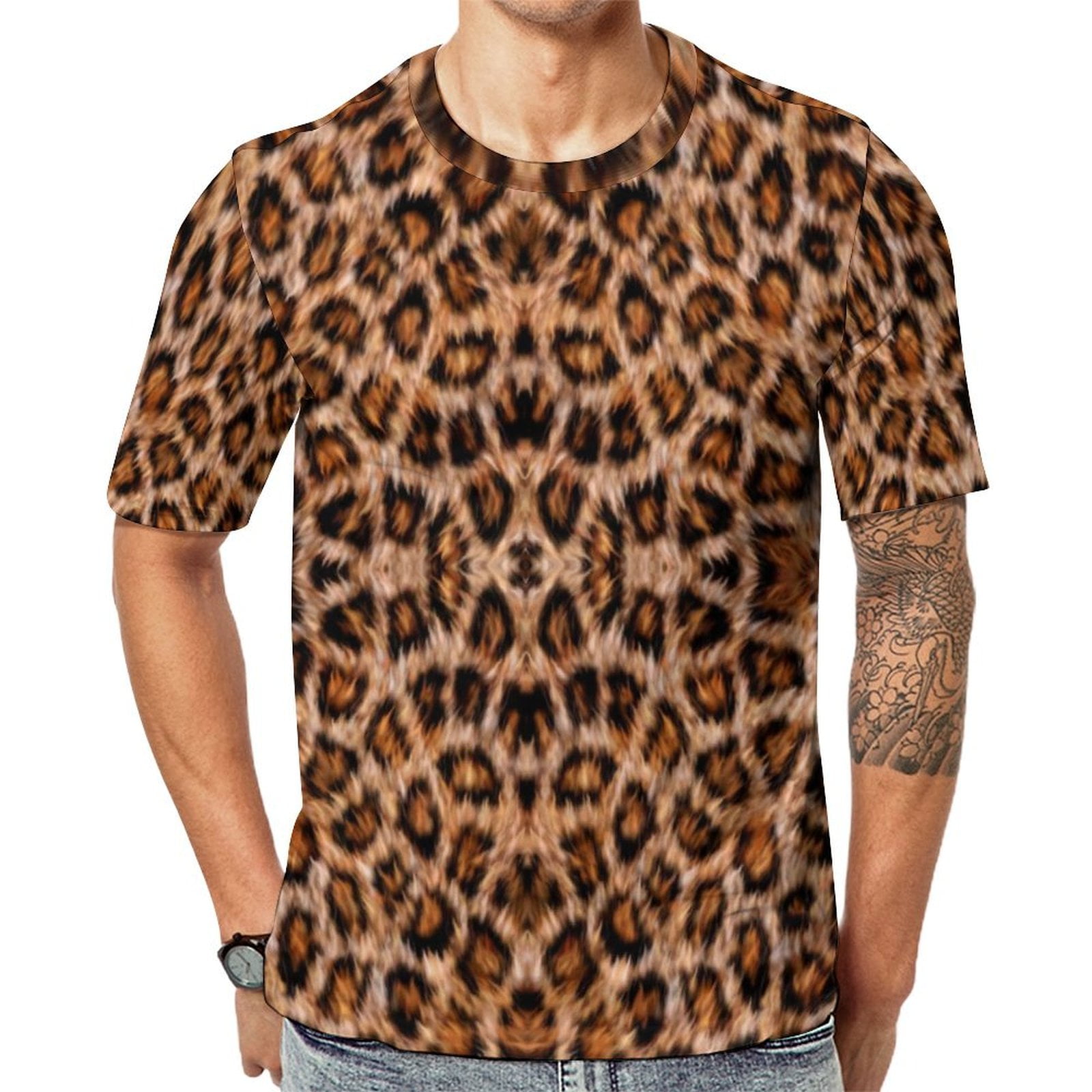 Summer TShirt Retro Leopard TShirts Jungle Animal Print Aesthetic ...