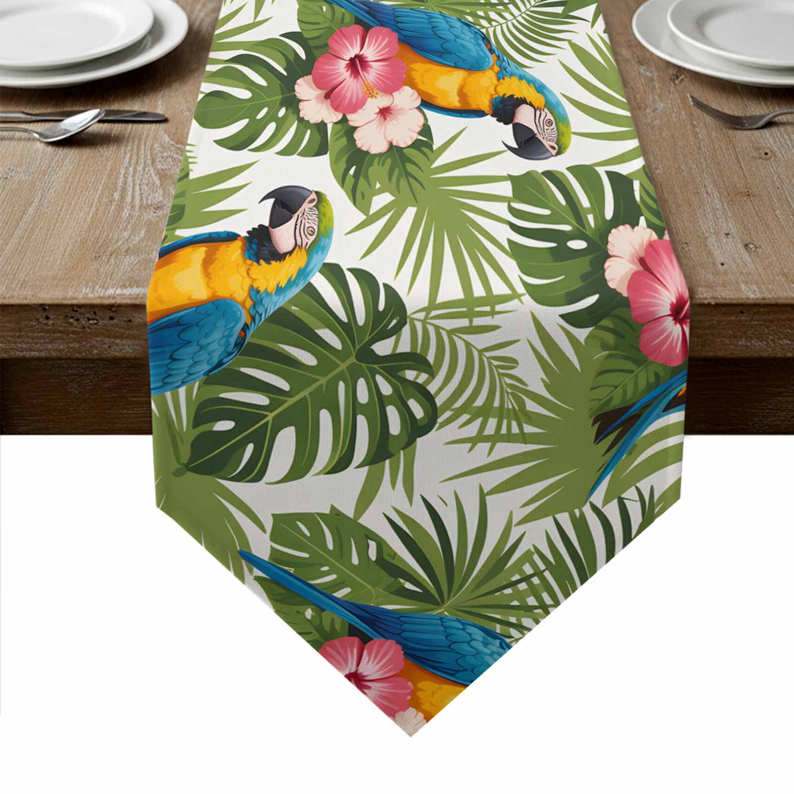 Summer Table Runner Linen Burlap Table Runner 60 Inches Long Botanical ...