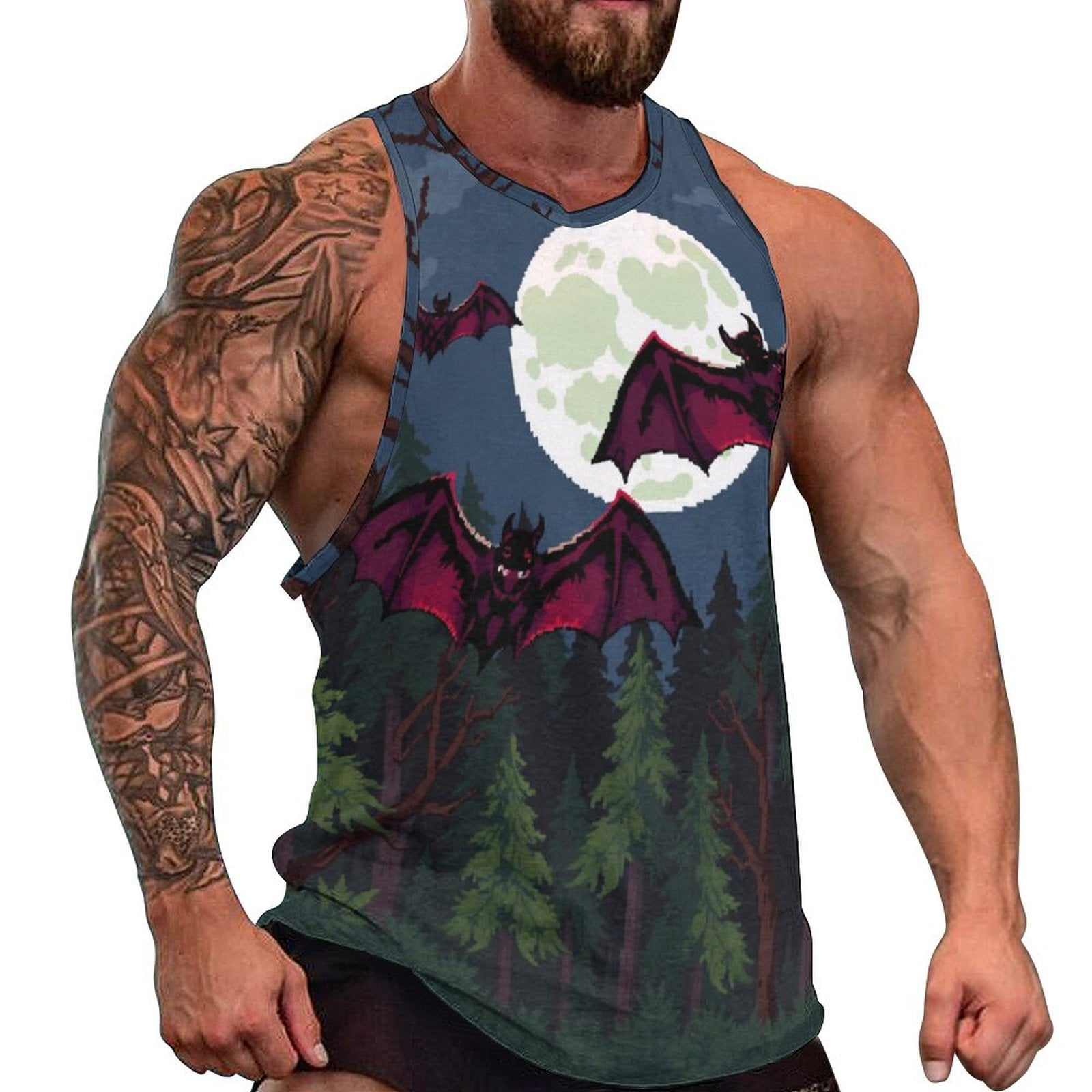 Summer Tank Top Men Bat Handsome Sleeveless T-shirts Casual O-Neck Men ...