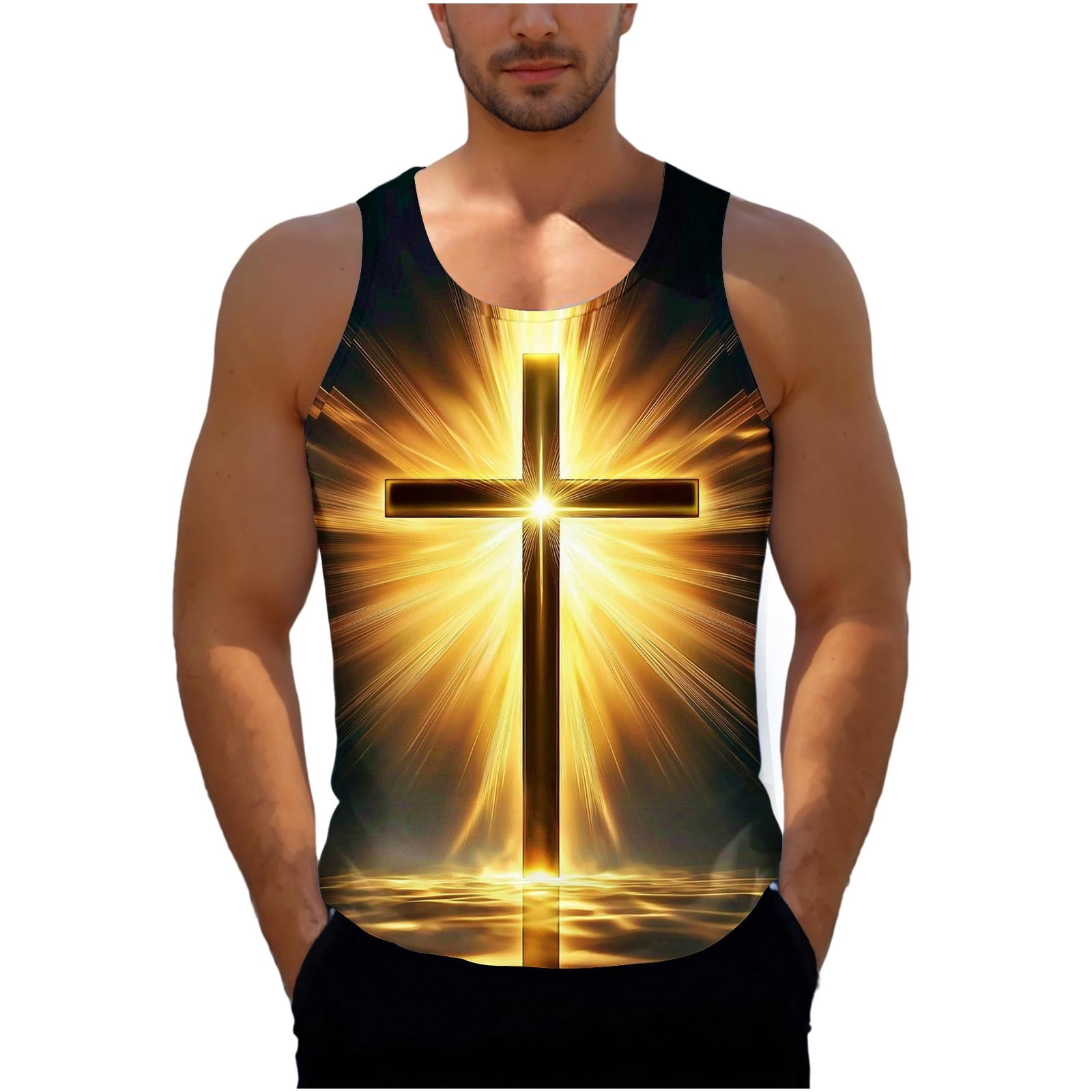 Summer Tank Tops for Men 2026 Christian Jesus Tank Tops God Religious ...