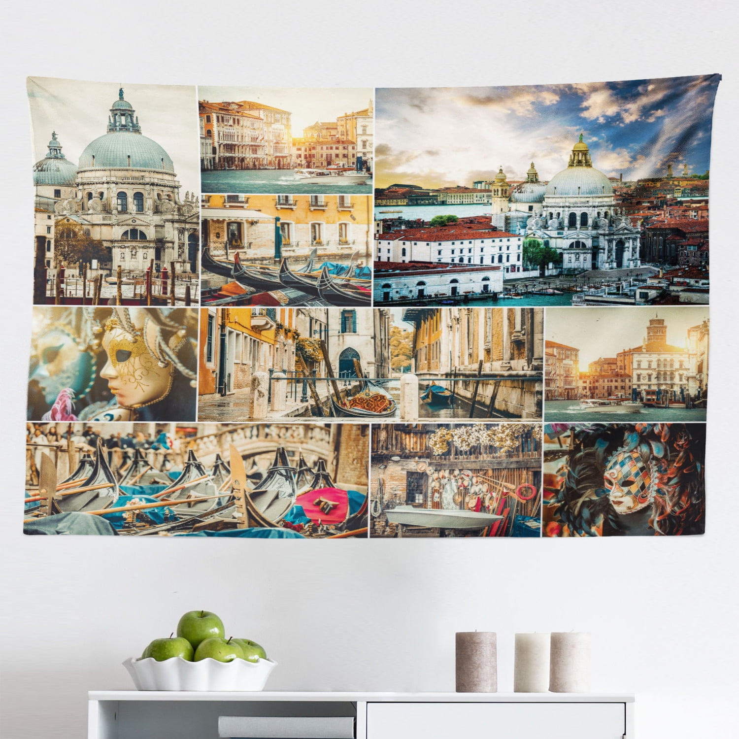 Summer Tapestry, Collage with 9 Different Square Framed Freshening ...