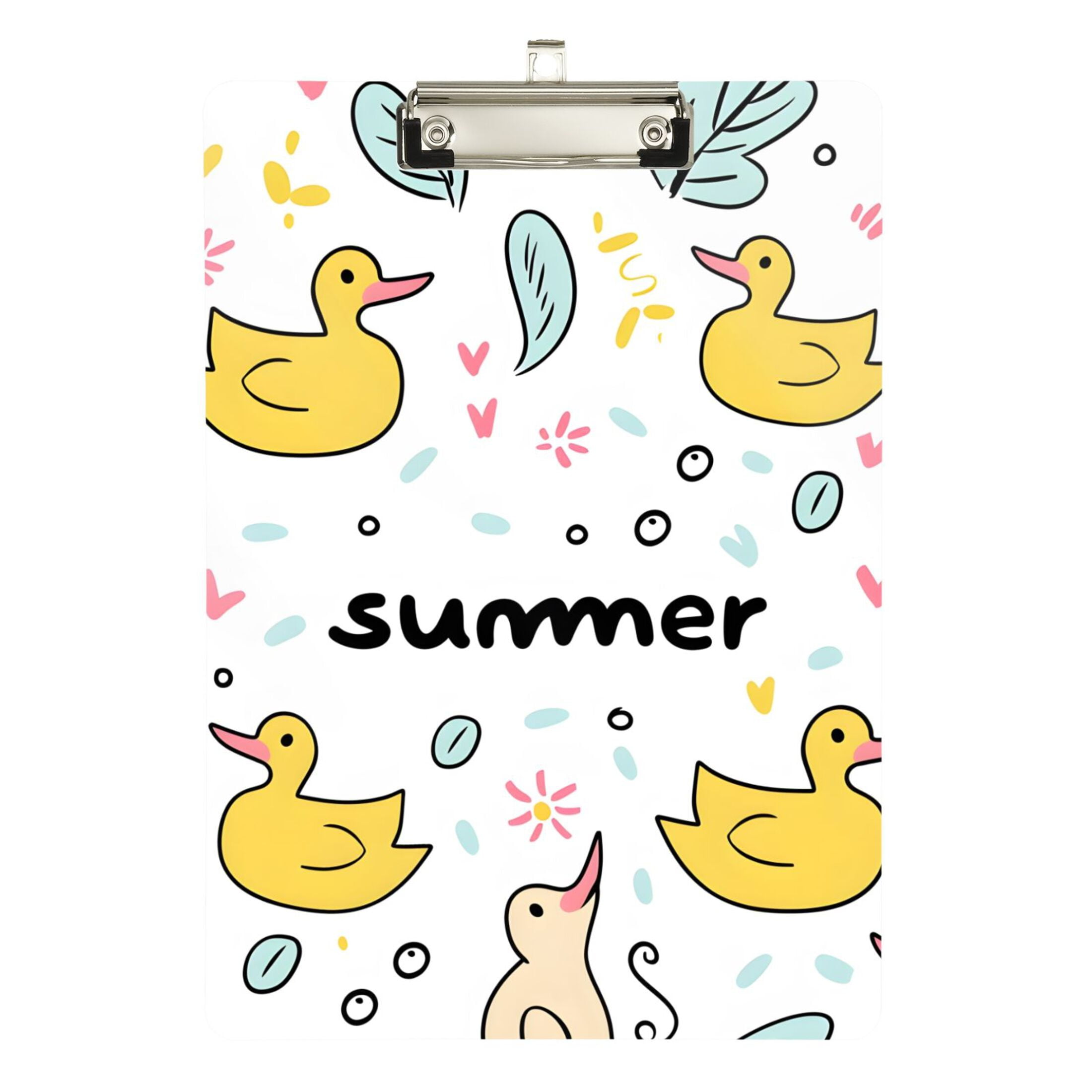 Summer Theme Ducks Leaves Bubbles Acrylic Clipboard Drawing Board ...