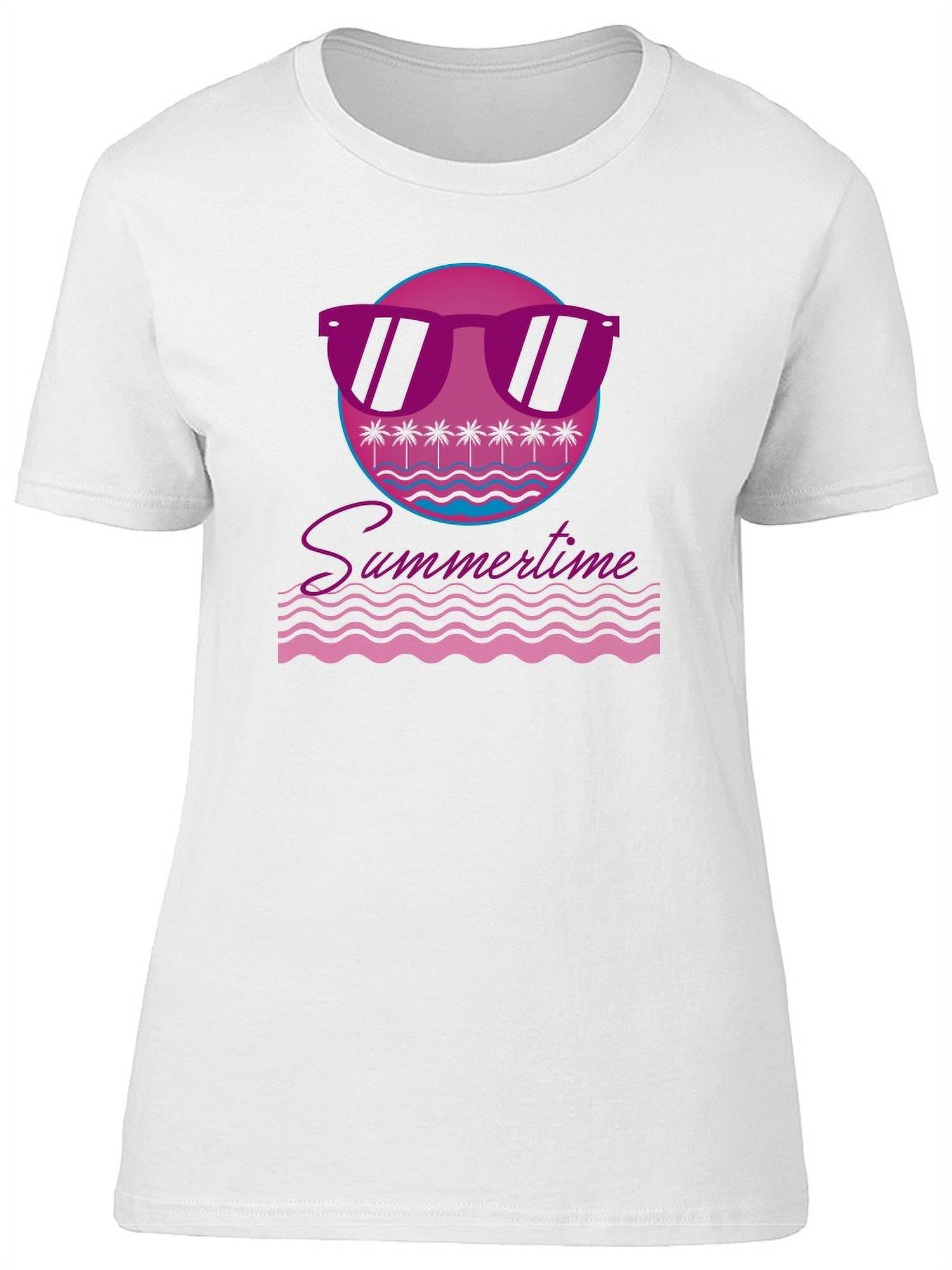 Summer Time Logo With Sunglasses T-Shirt Women -Image by Shutterstock ...