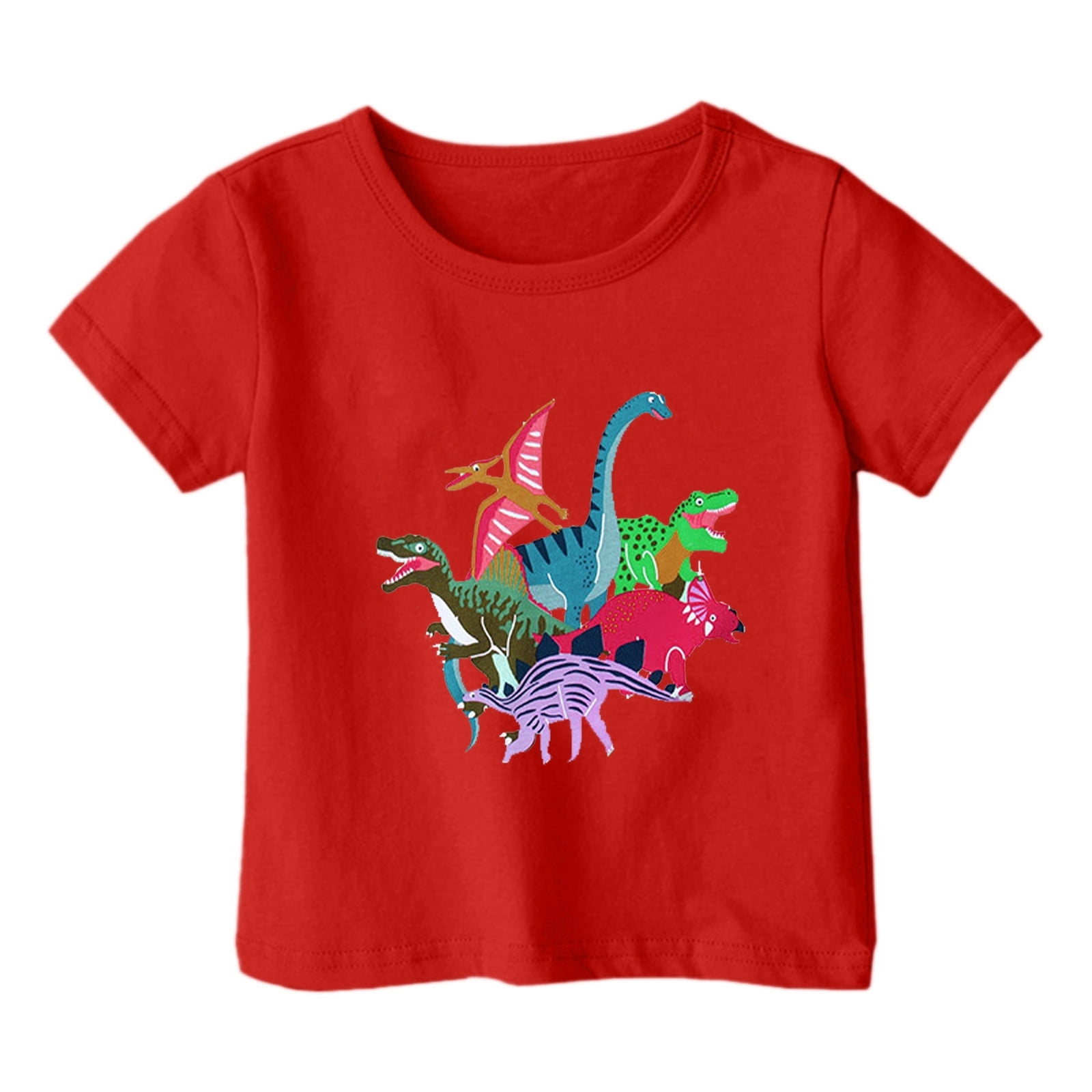 Summer Top Girls Boys 1-2 Years Red Top for Kids Girls Unisex Round ...