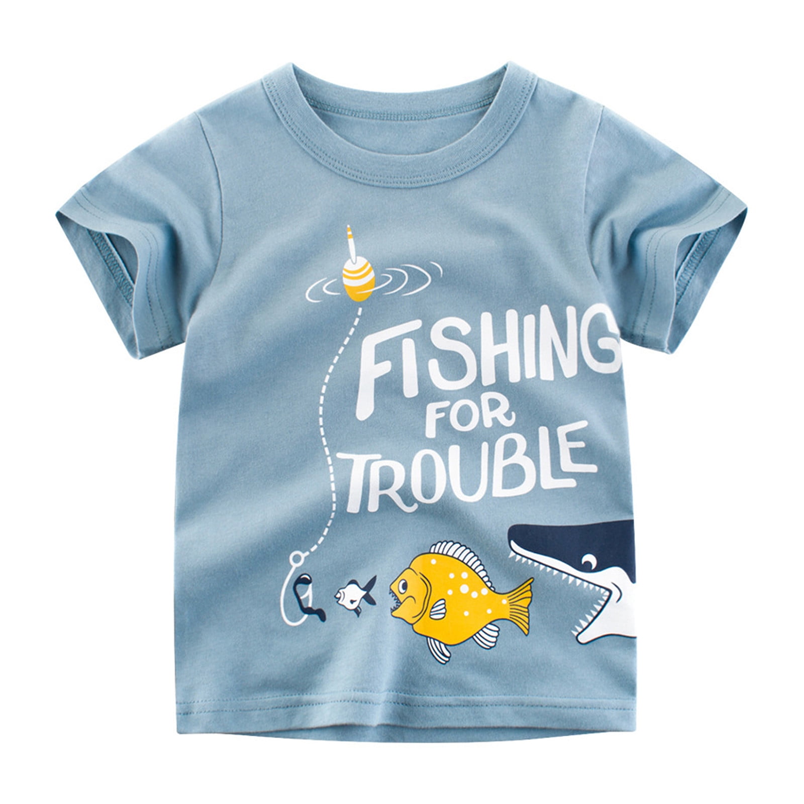 Summer Tops Kids Baby Boys Summer Cartoon Sharks Dinosaur Prints Short ...