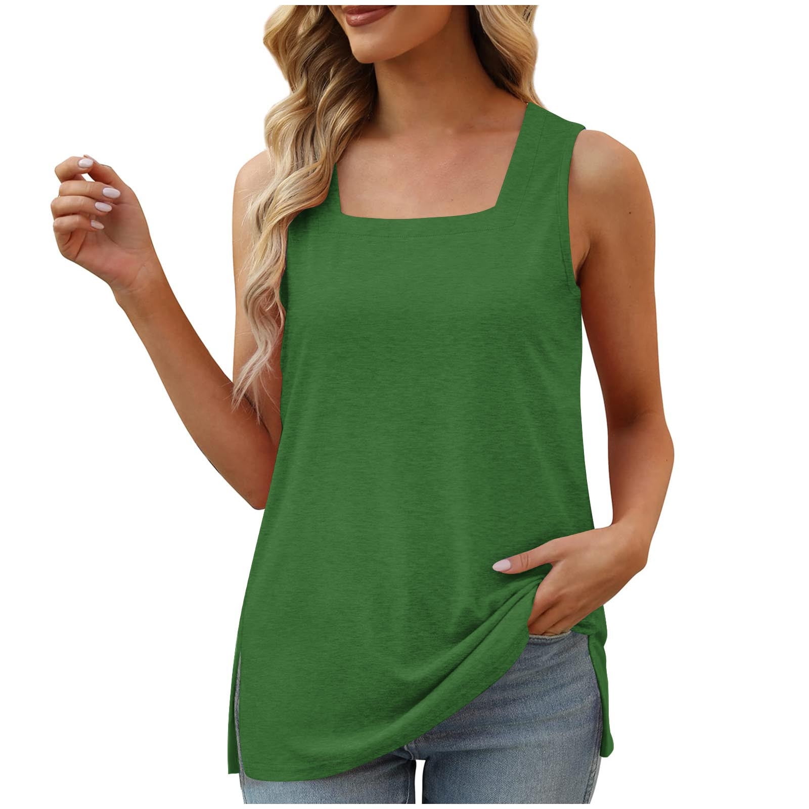 Summer Tops for Women 2024 Clearance! Mgmyaa Women Tank Tops Plus Size ...