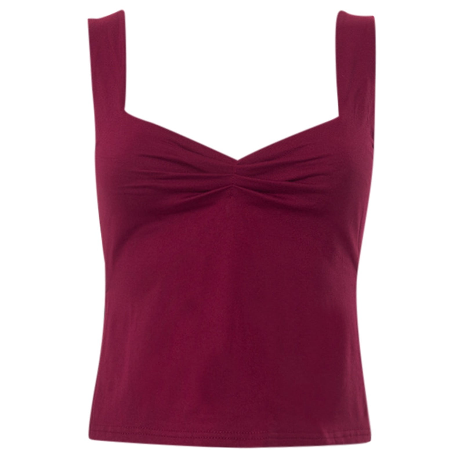 Summer Tops for Women Womens Sleeveless Crop Tank Top Pleated Bustier ...