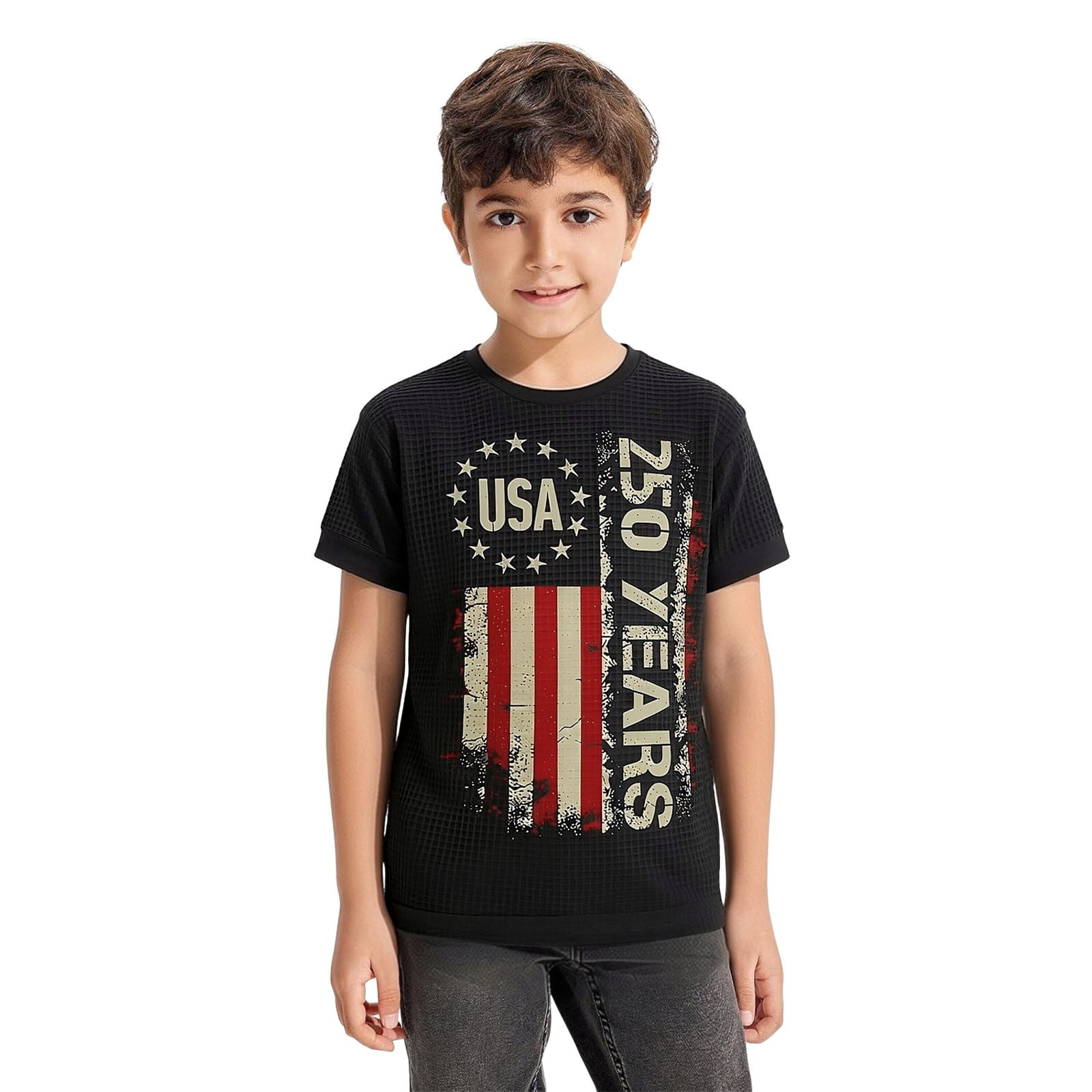 Summer Tops for Tweens Boy Knit Textured Soft Comfort Plus Size Kids ...