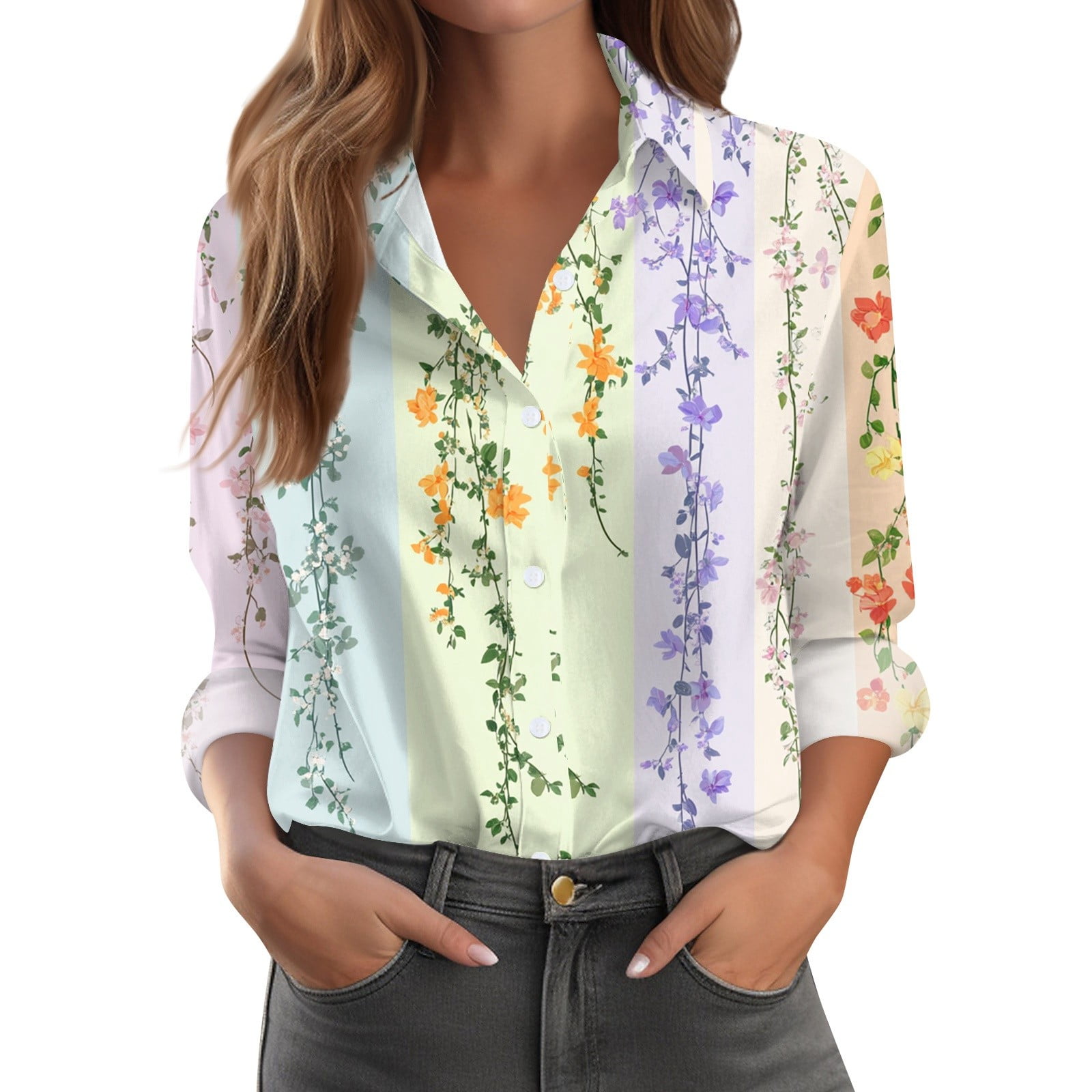 Summer Tops for Women 2024 Trendy 3/4 Sleeve - Walmart.com