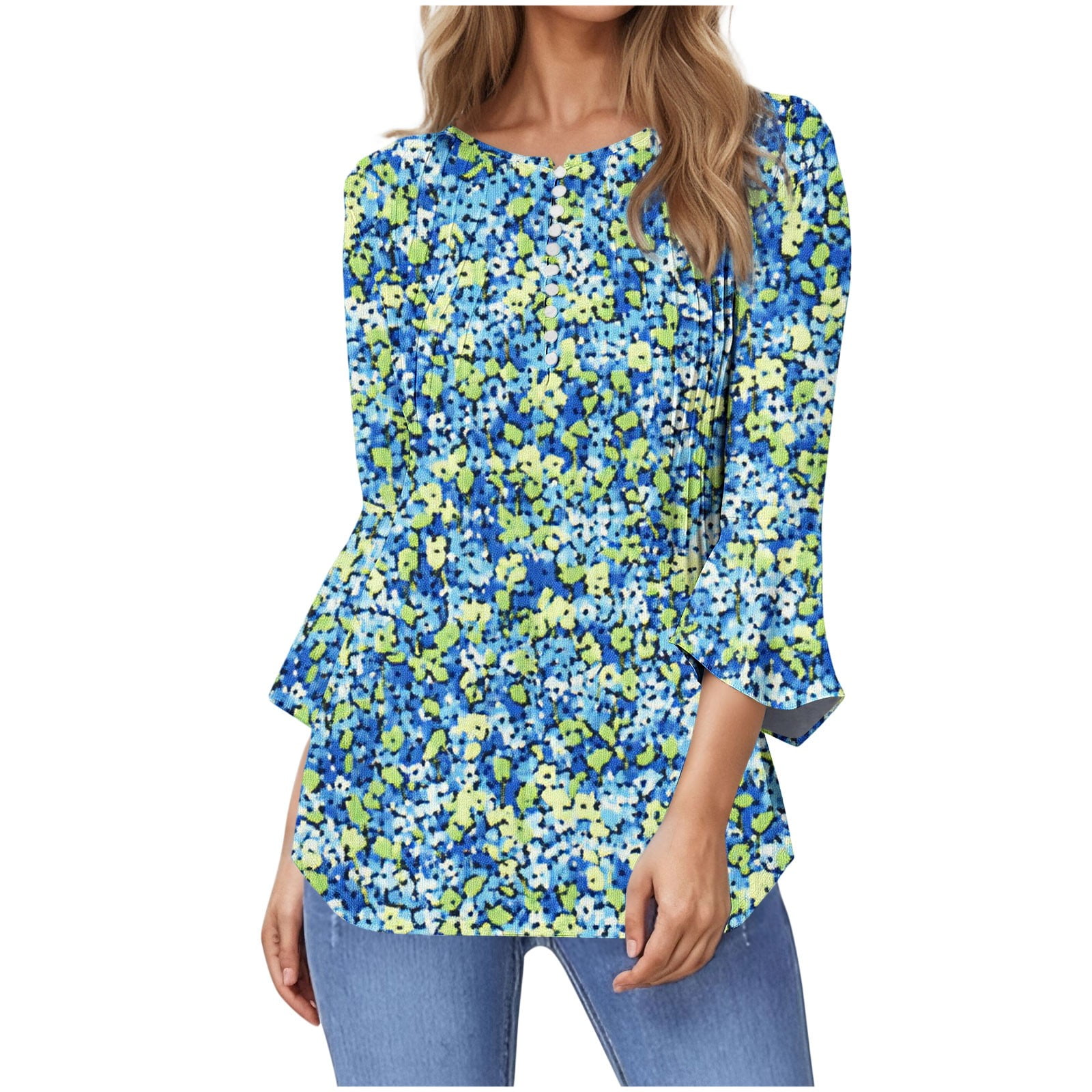 Summer Tops for Women Over 50 2025 Long Sleeve T Shirts Loose Fit Women ...