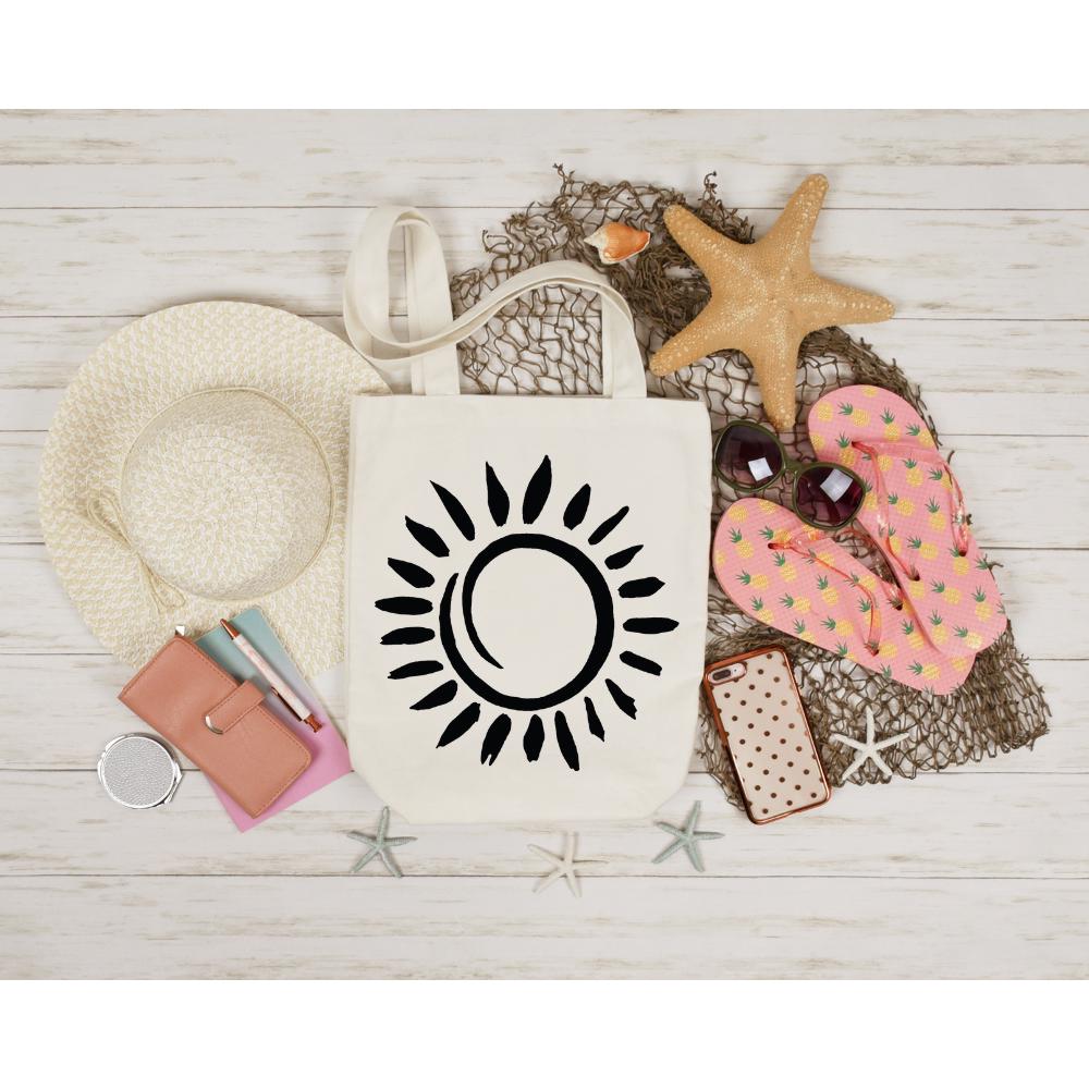 Summer Sun Beach Life Canvas Tote Bag Vacation Gift Eco-Friendly ...