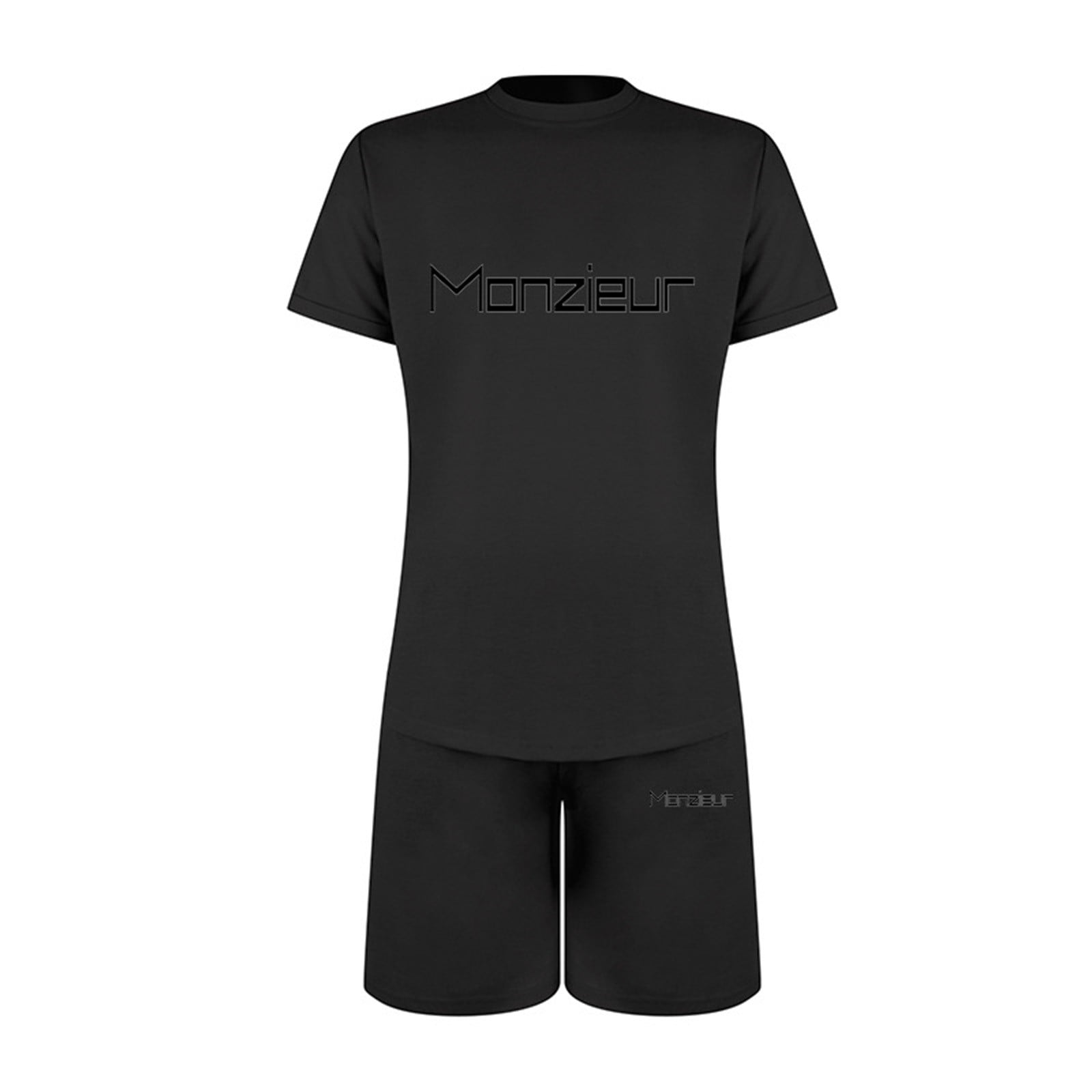 Summer Tracksuits for Men 2 Piece Drop Shoulder Pocketed Utility Short ...