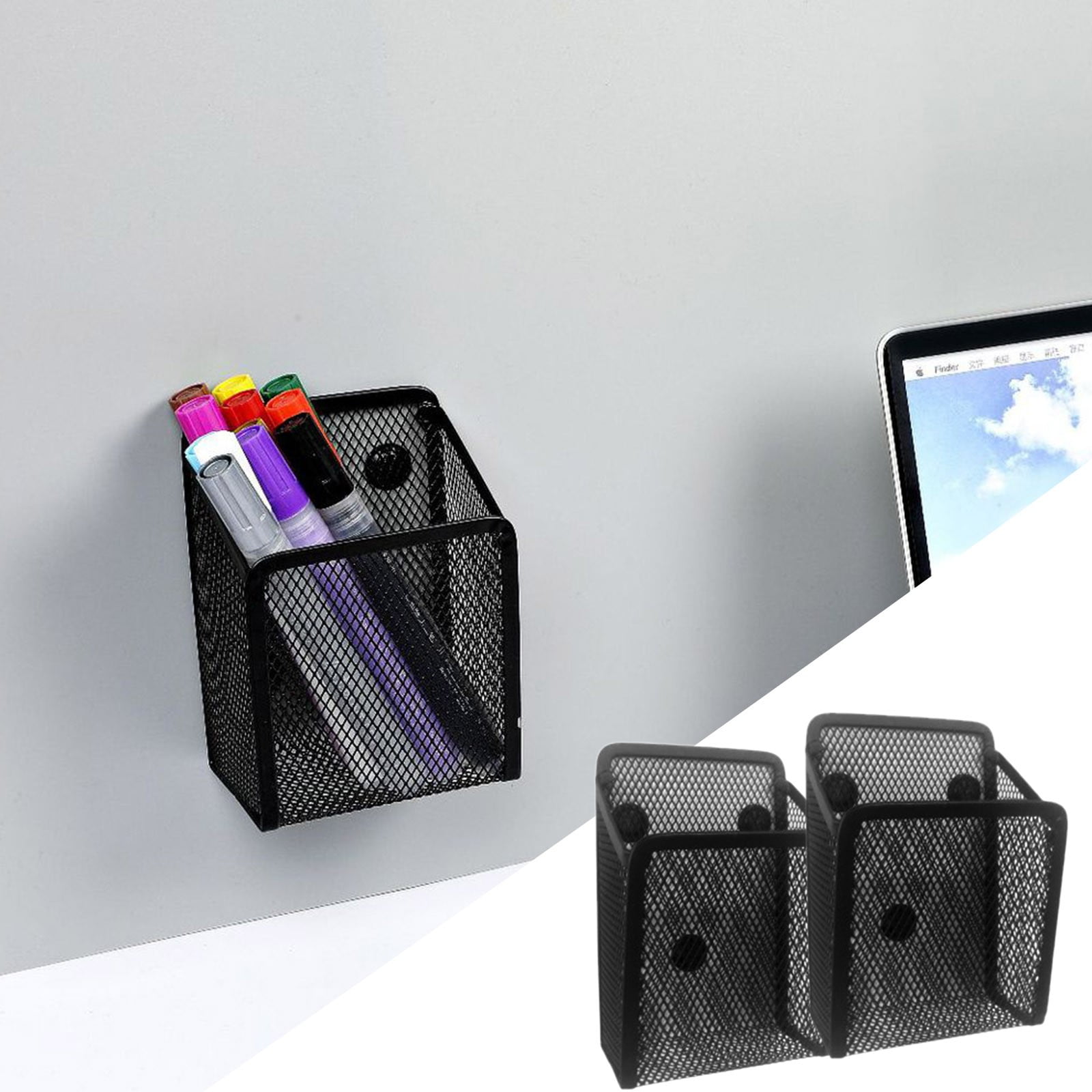 Summer Travel Large Magnetic Pen Holder 2 Pack Magnetic Basket 8 Strong ...