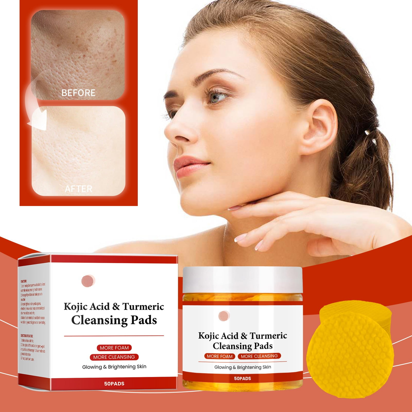 Summer Treat, Turmeric Kojic Cleansing Pad, Gentle Exfoliating, Deeply ...