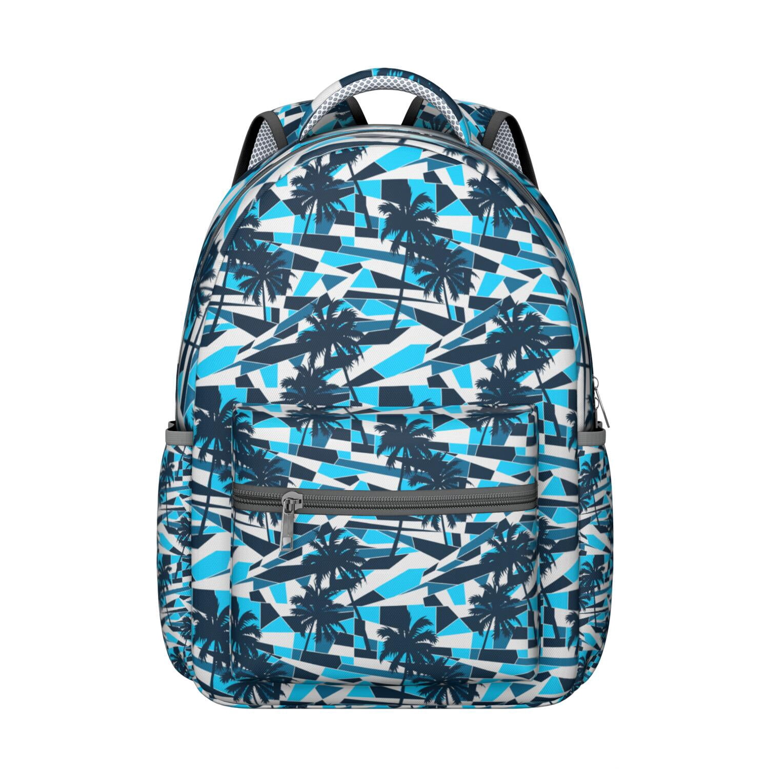 Summer Tropical Backpack Hawaiian Print Jungle Leaves School Bag Exotic ...