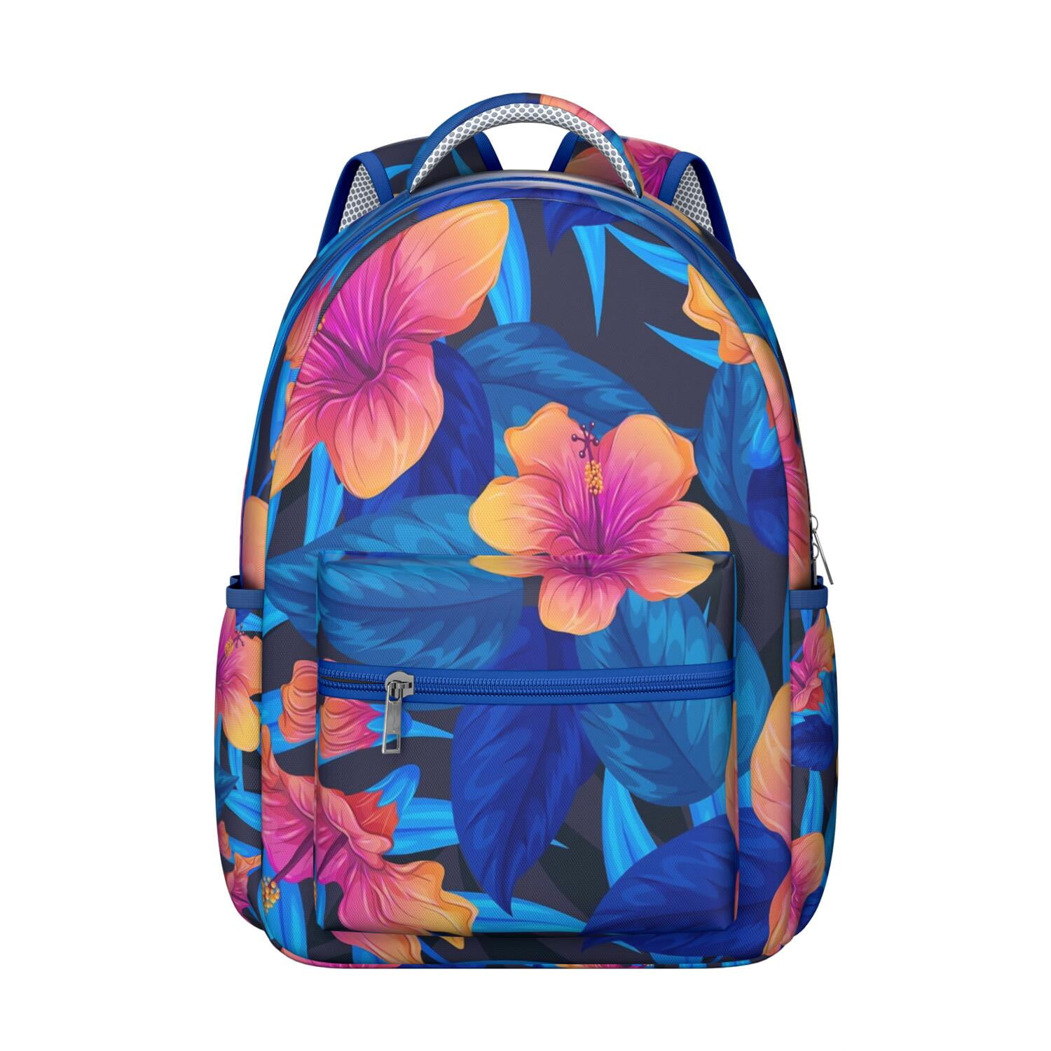 Summer Tropical Backpack Hawaiian Print Jungle Leaves School Bag Exotic ...