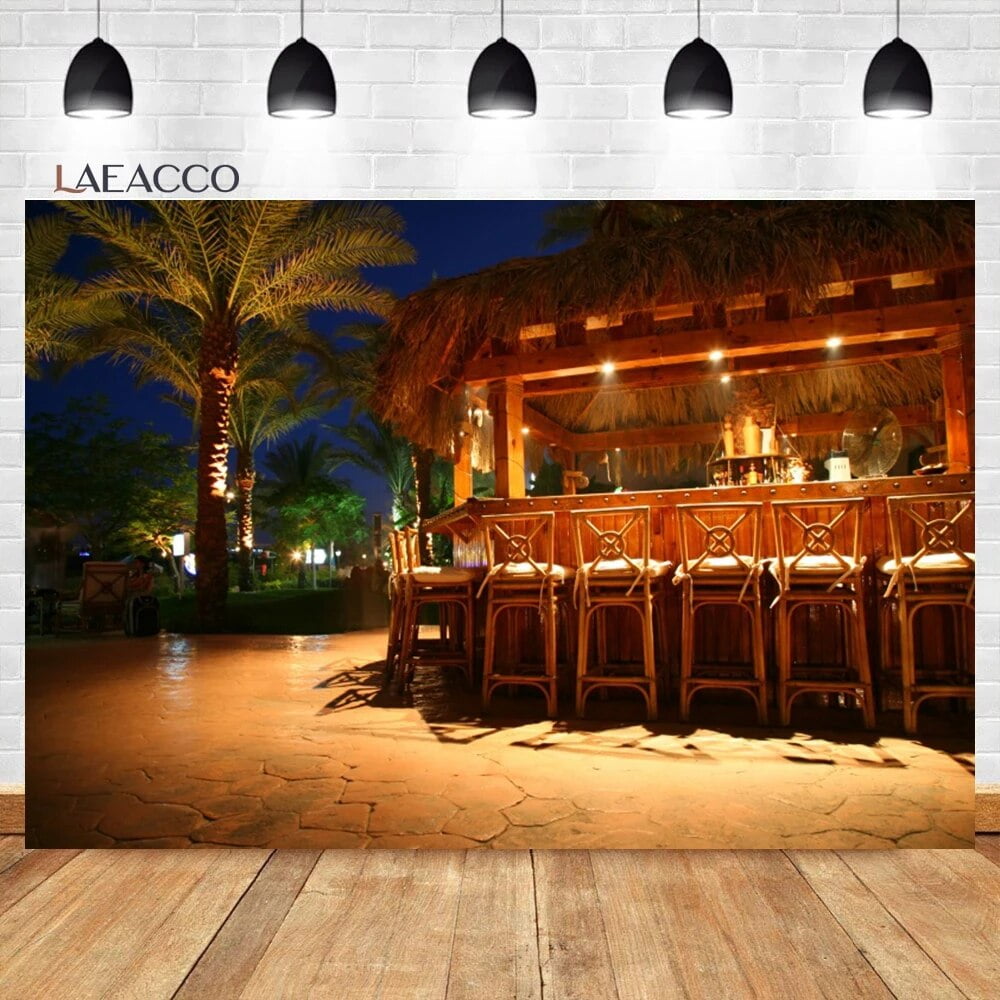 Summer Tropical Beach Backdrop Seaside Island Palm Tree Blue Sea Sky ...