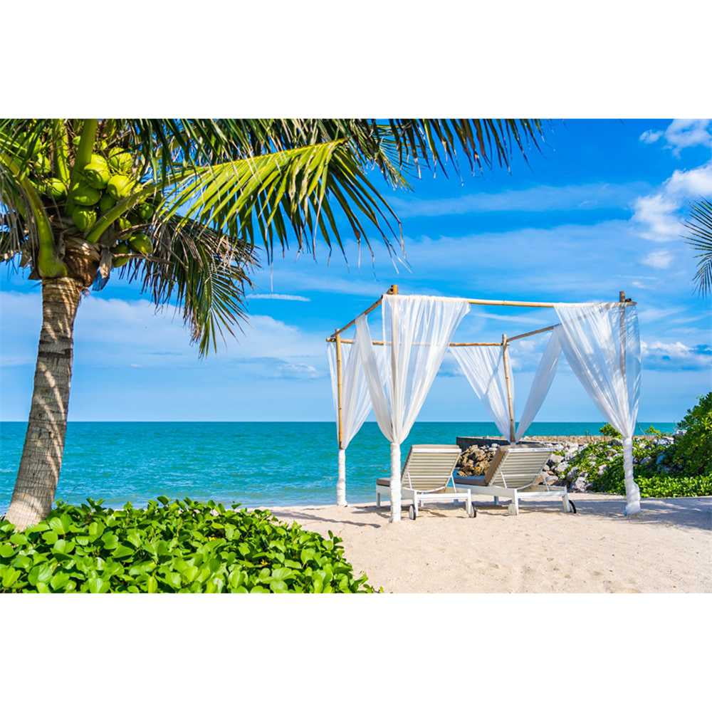 Summer Tropical Beach Holiday Backdrop Blue Ocean Holiday Photocall ...