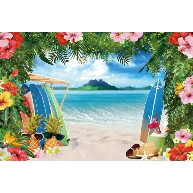 Summer Tropical Beach Photography Background Seaside Surfboard Wedding ...