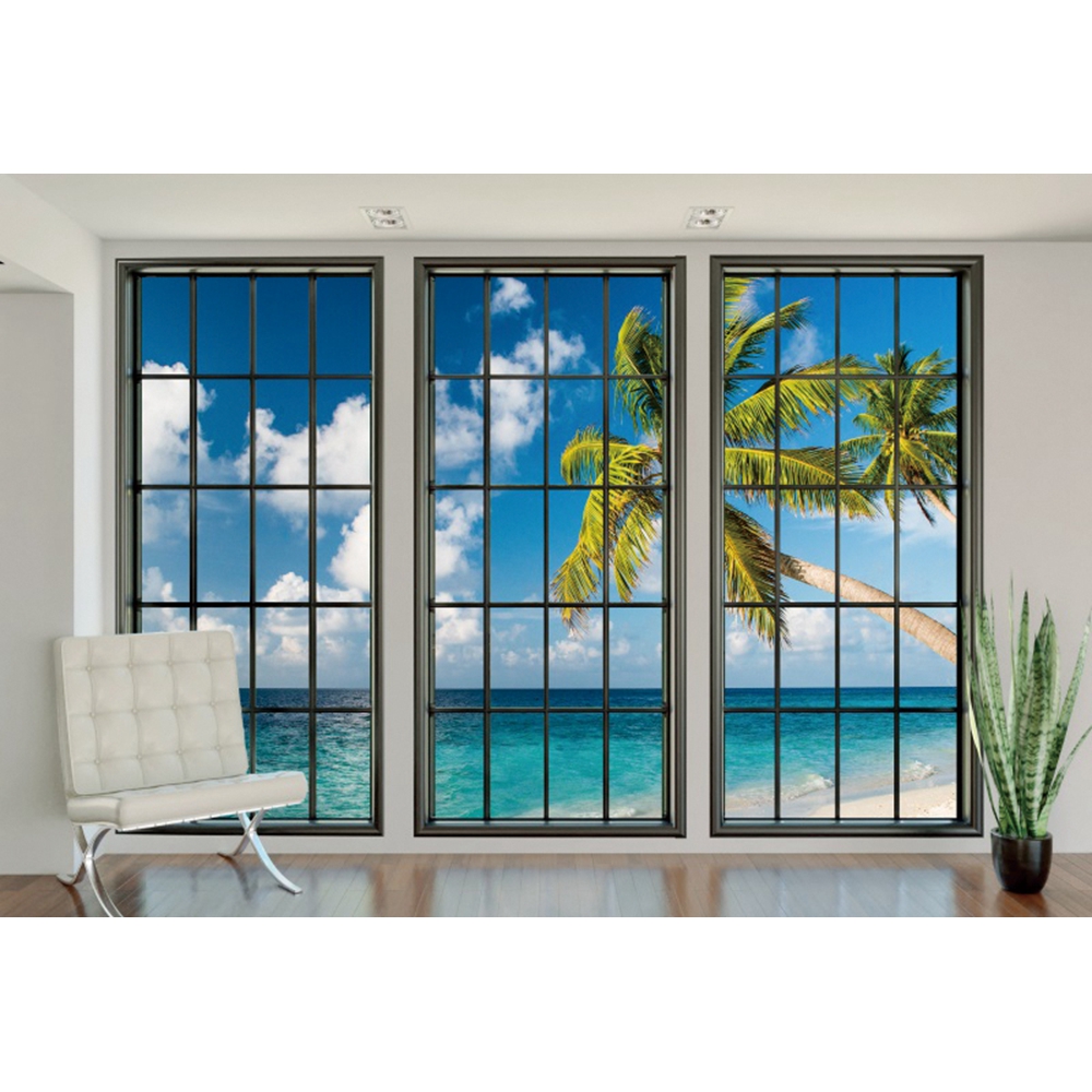 Summer Tropical Beach Scenery Window Backdrops Sea Ocean Seaside ...
