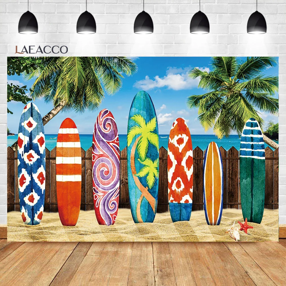 Summer Tropical Beach Vacation Sea Surfing Photocall Background Child ...
