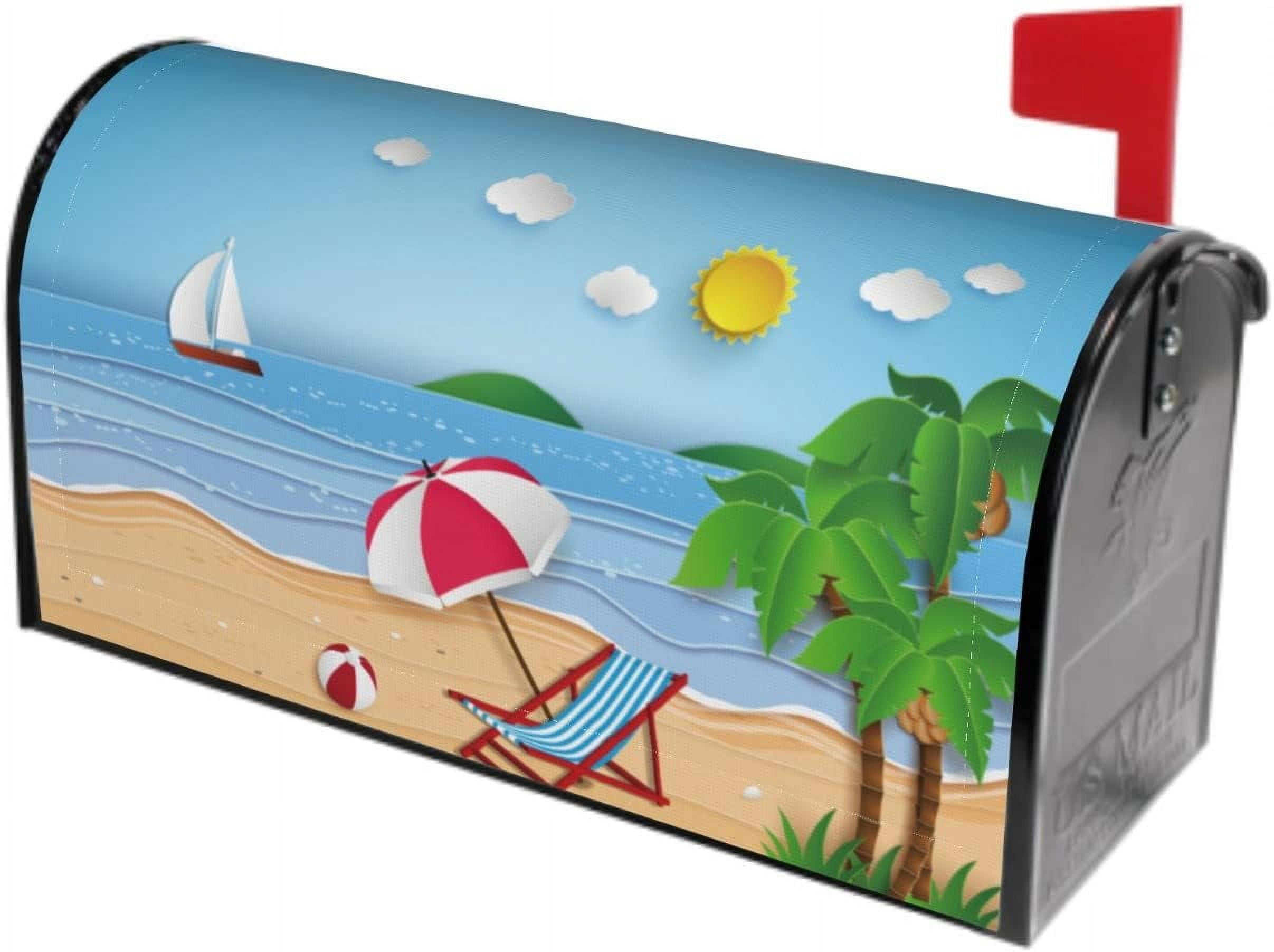 Summer Tropical Blue Sea Mailbox Cover Beach Ocean Holiday Magnetic ...
