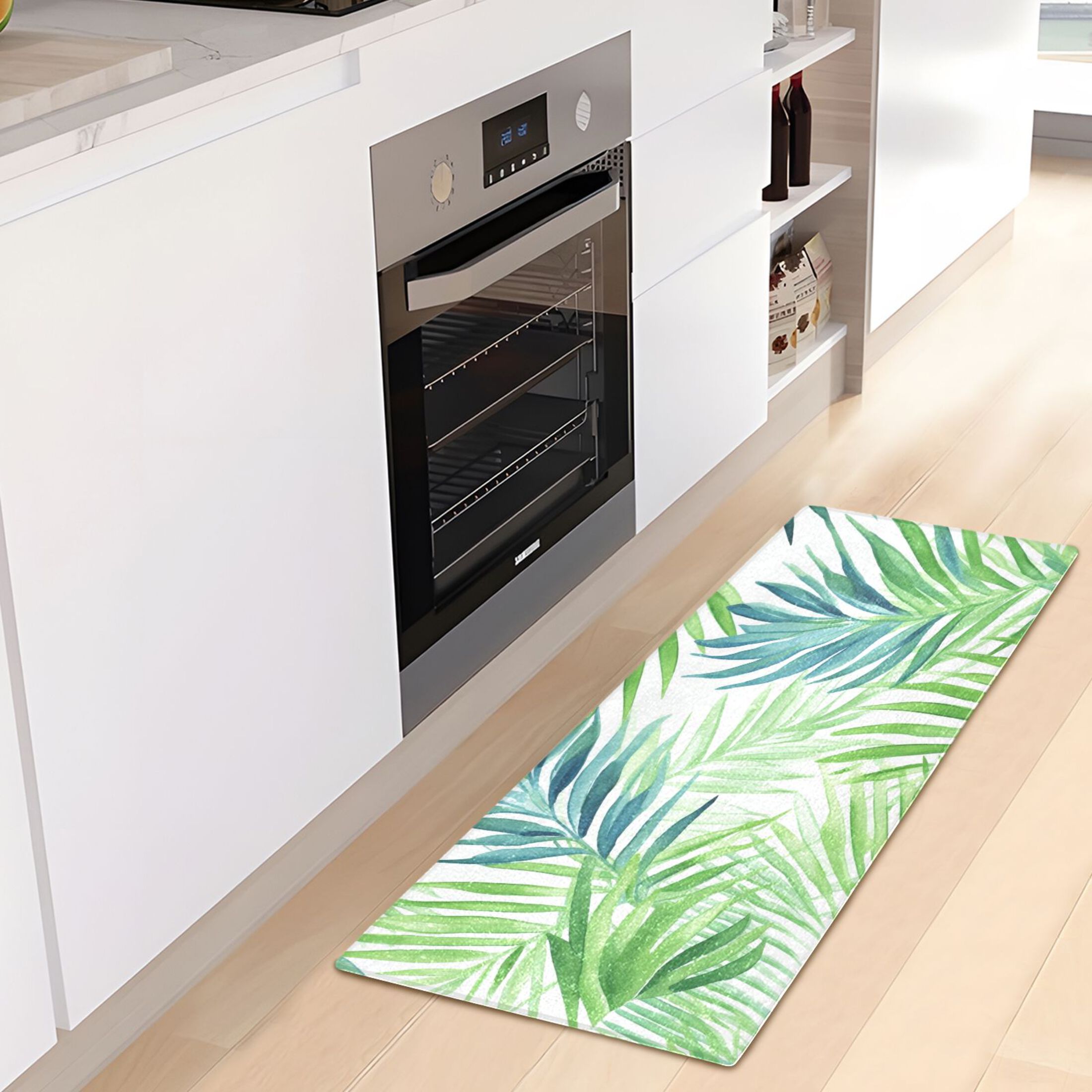 Summer Tropical Leaves Luxury Kitchen Rug Non Slip Bathroom Plush Mat ...